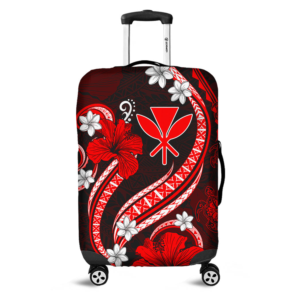 Hawaii Luggage Cover Kanaka Maoli Hibiscus Turtle Ocean Pacific Red ...