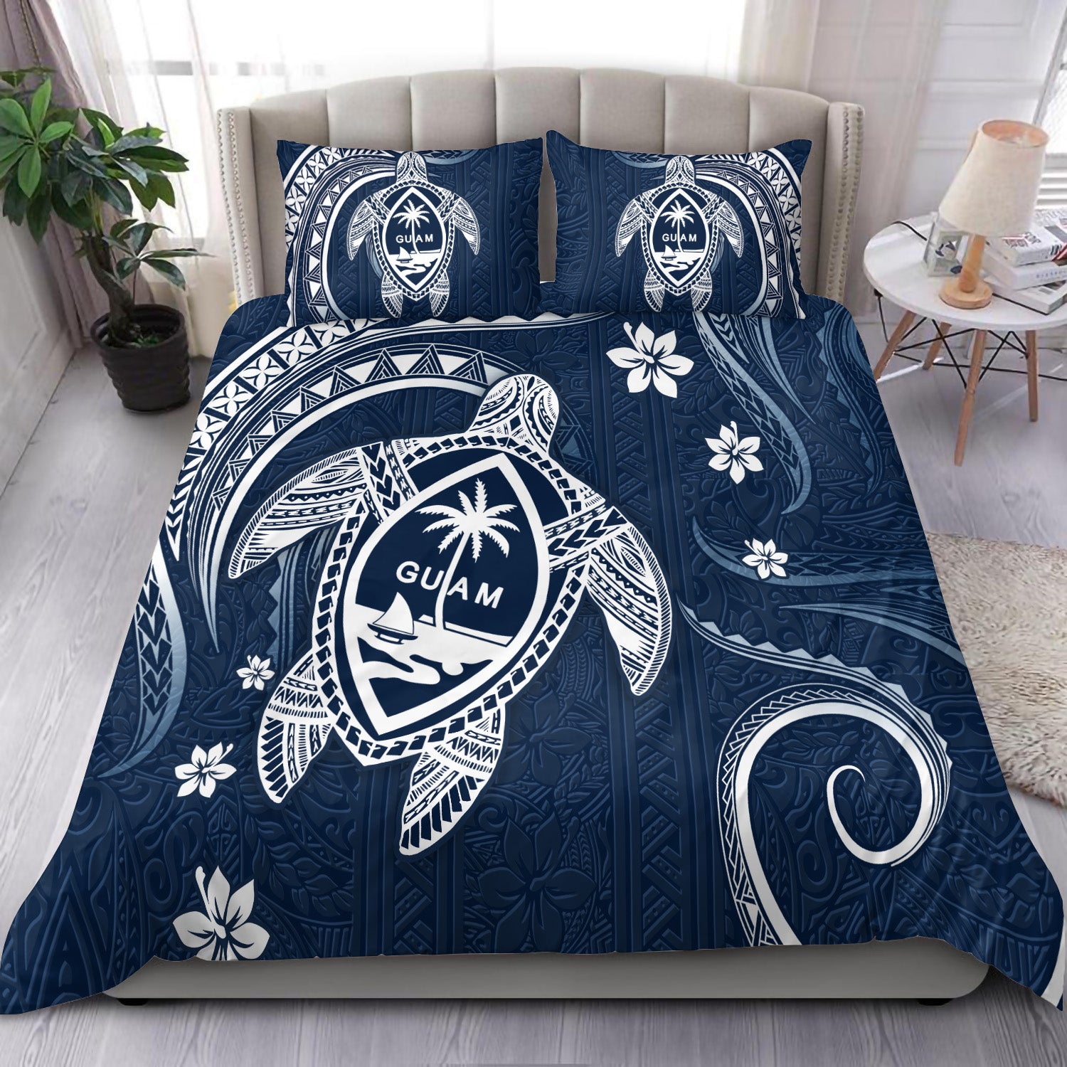 Guam Bedding Set Turtle Polynesian Pattern Blue Ver – Polynesian.co