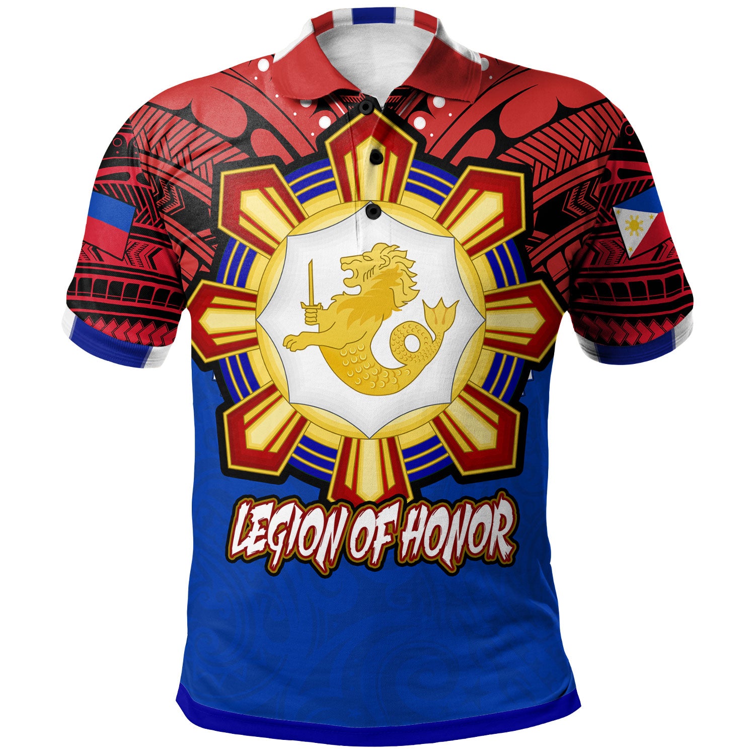 Philippines Polo Shirt - Custom Philippine Legion of Honor Tribal Style ...