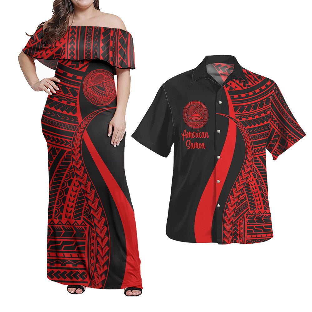 American Samoa Combo Dress And Shirt - Polynesian Tentacle Tribal ...