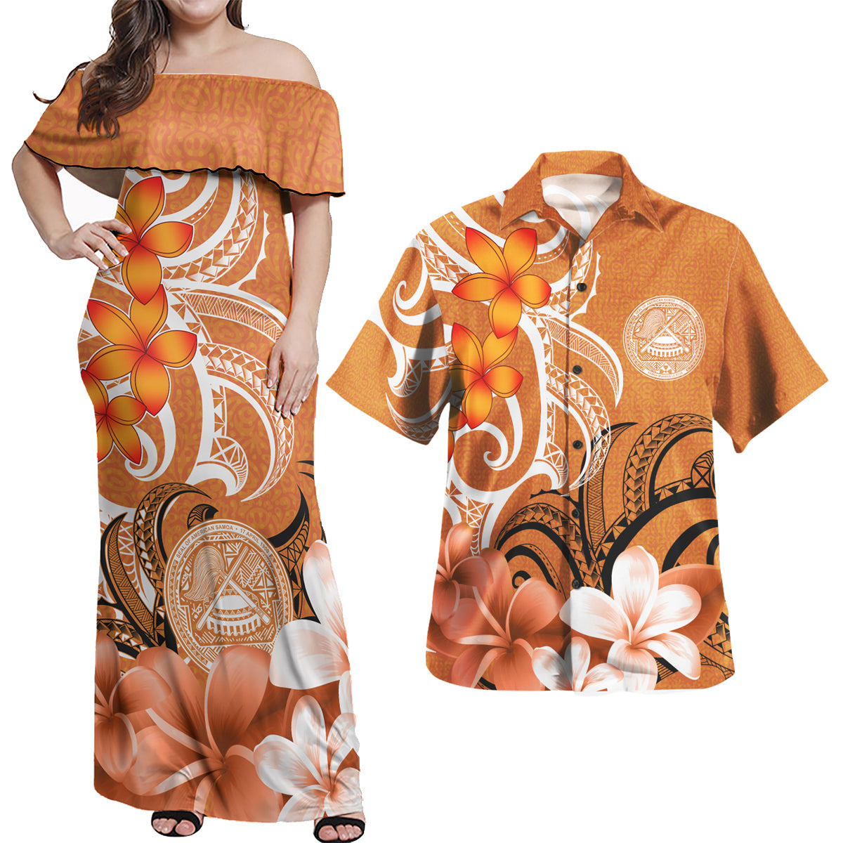 American Samoa Polynesian Pattern Combo Dress And Shirt - Floral Spirit ...