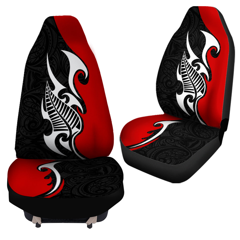 New Zealand Car Seat Cover - Aotearoa Silver Fern Maori | Polynesian.co