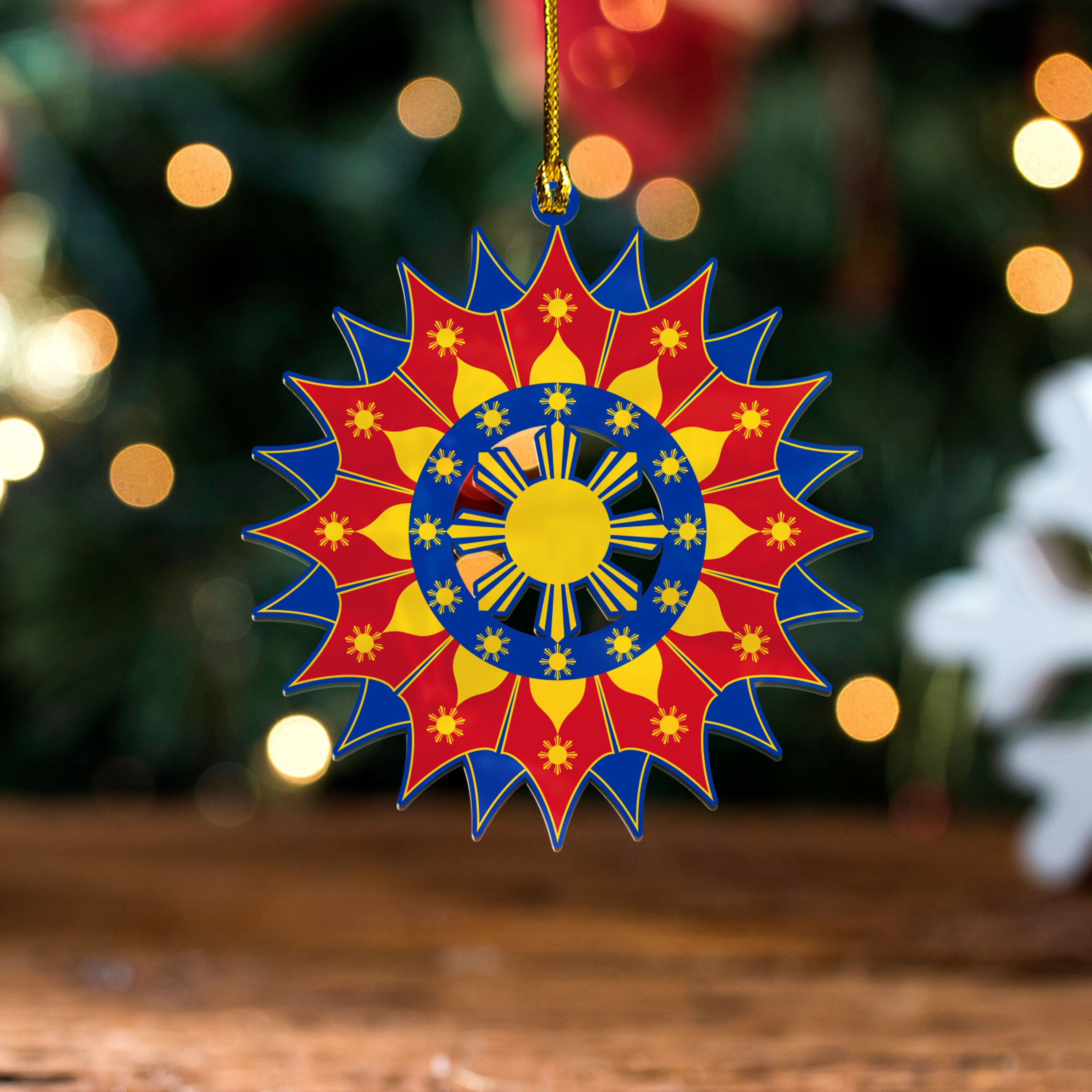 Philippines Filipinos Acrylic And Wooden Ornament Pattern Sun Mandala ...