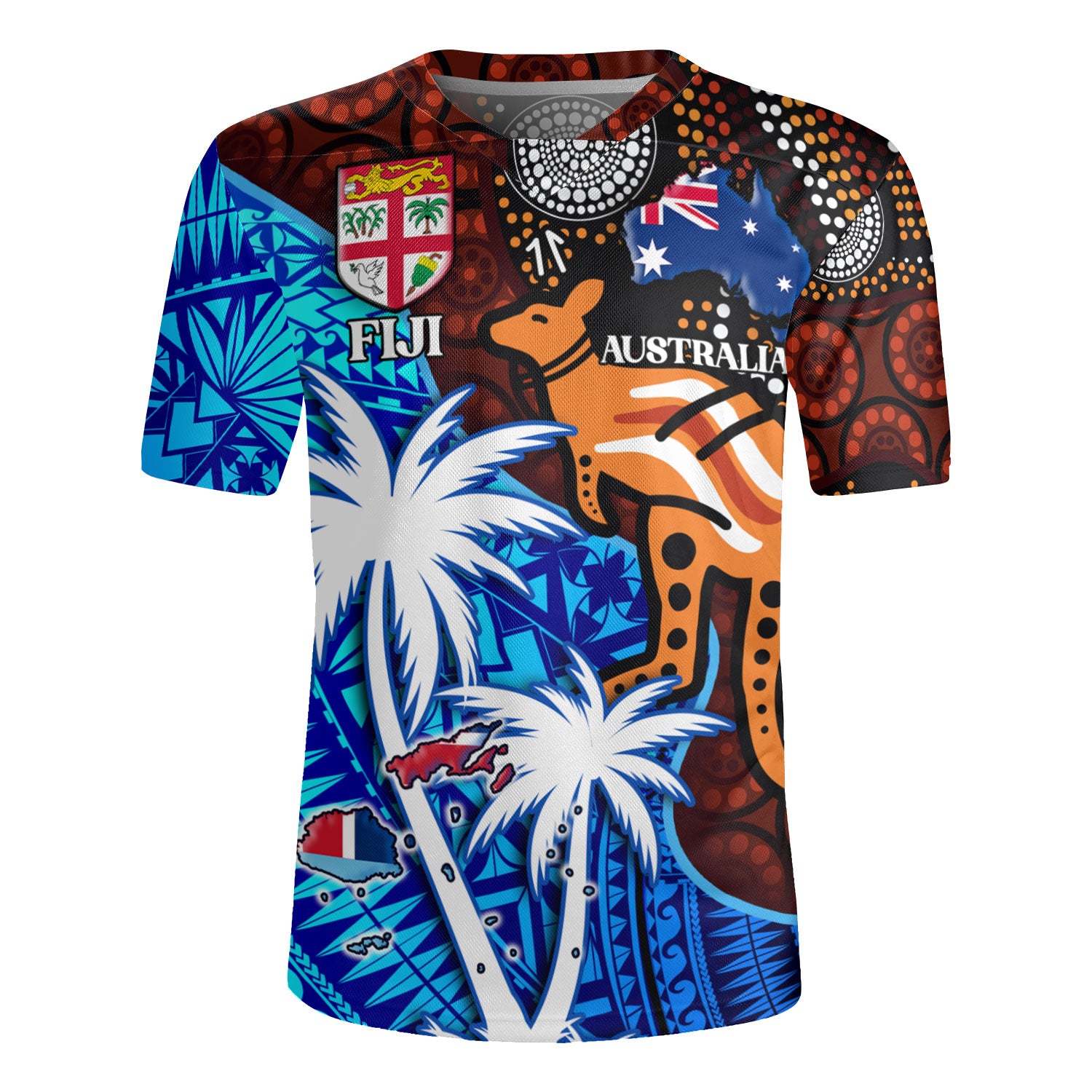Fiji And Australia Rugby Jersey Fijian Flag Tapa Patterns With ...