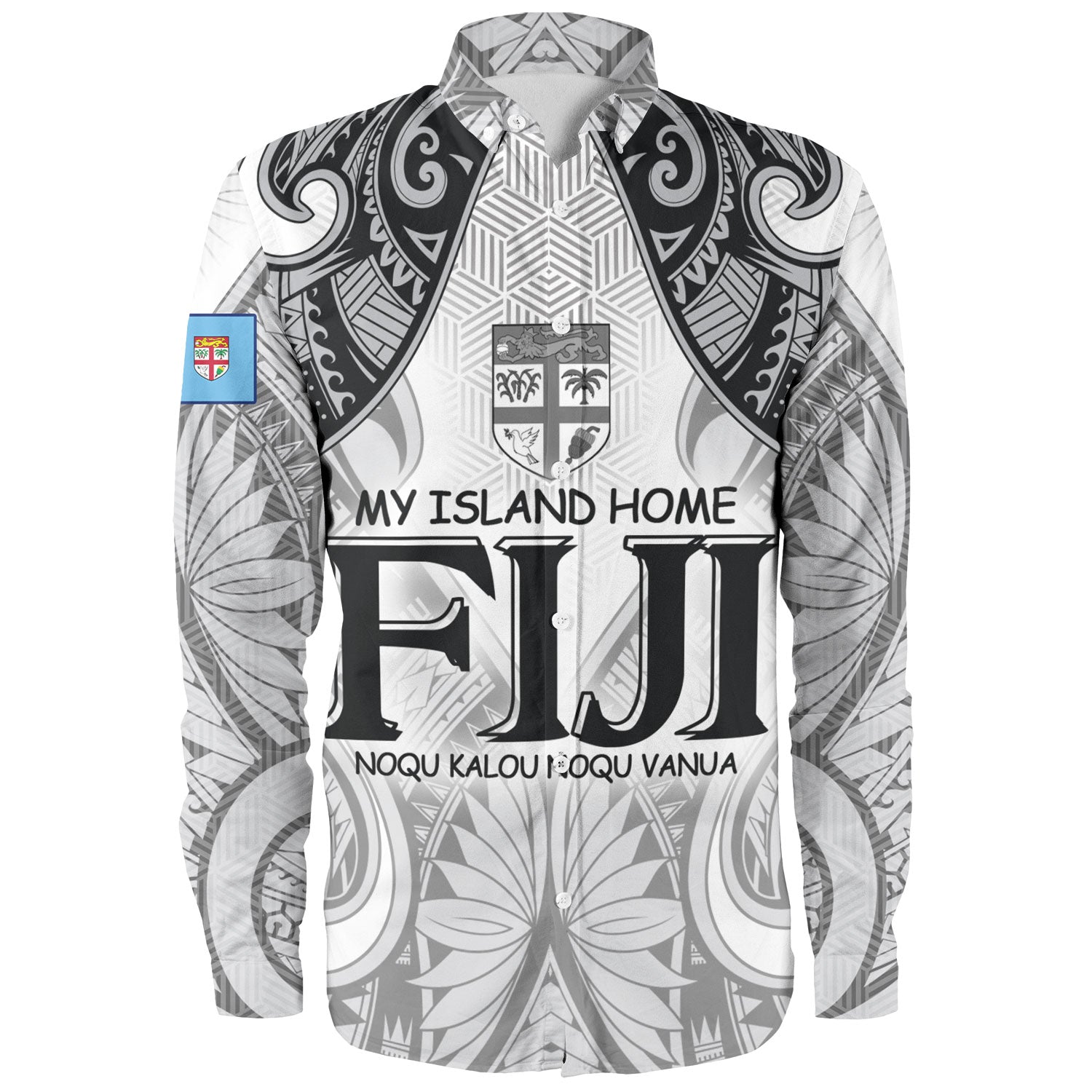 Fiji Long Sleeve Shirt Fiji My Island Home Tribal Patterns | Polynesian.co