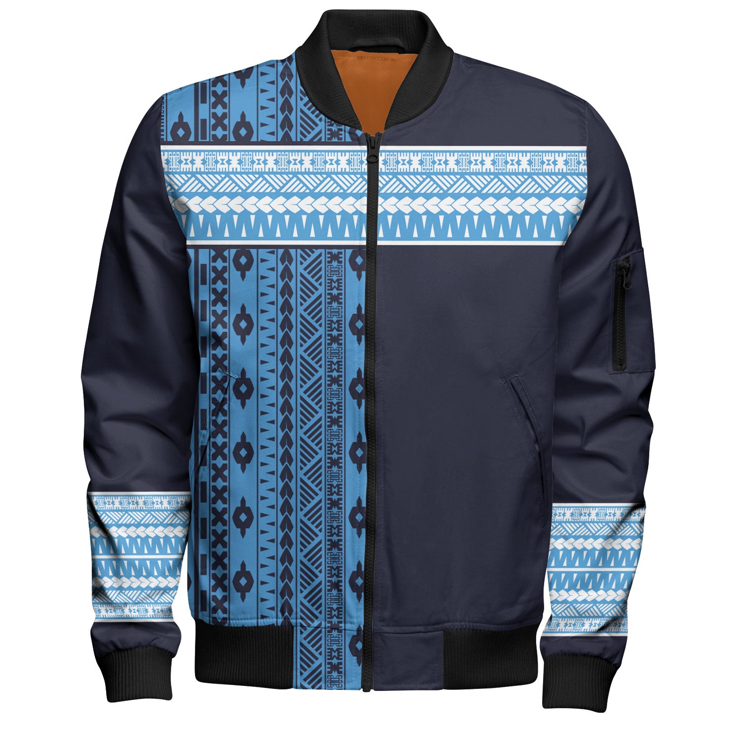 Fiji Bomber Jacket Fijian Makare And Tapa Design | Polynesian.co