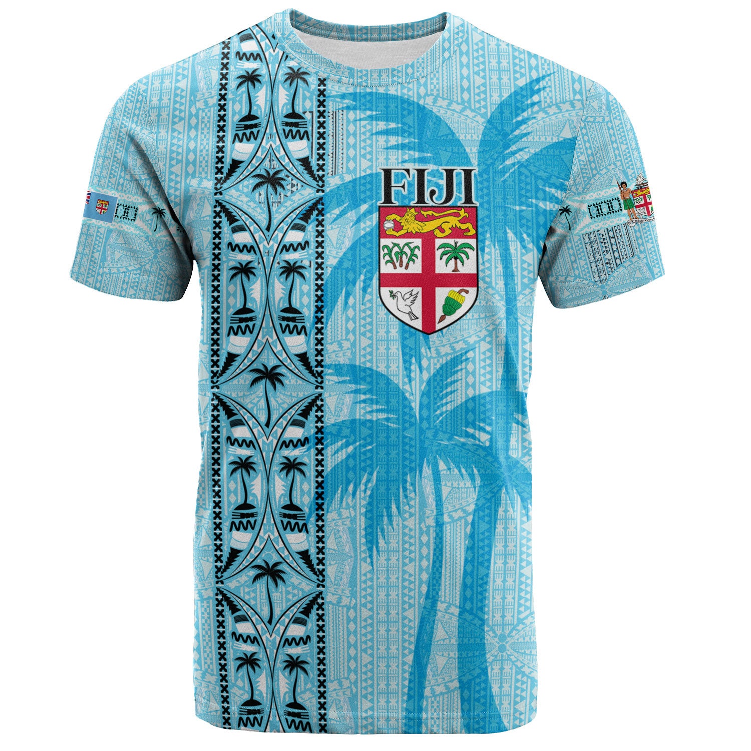 Fiji Custom Personalised T-Shirt Fijian Tapa Palms Designs | Polynesian.co