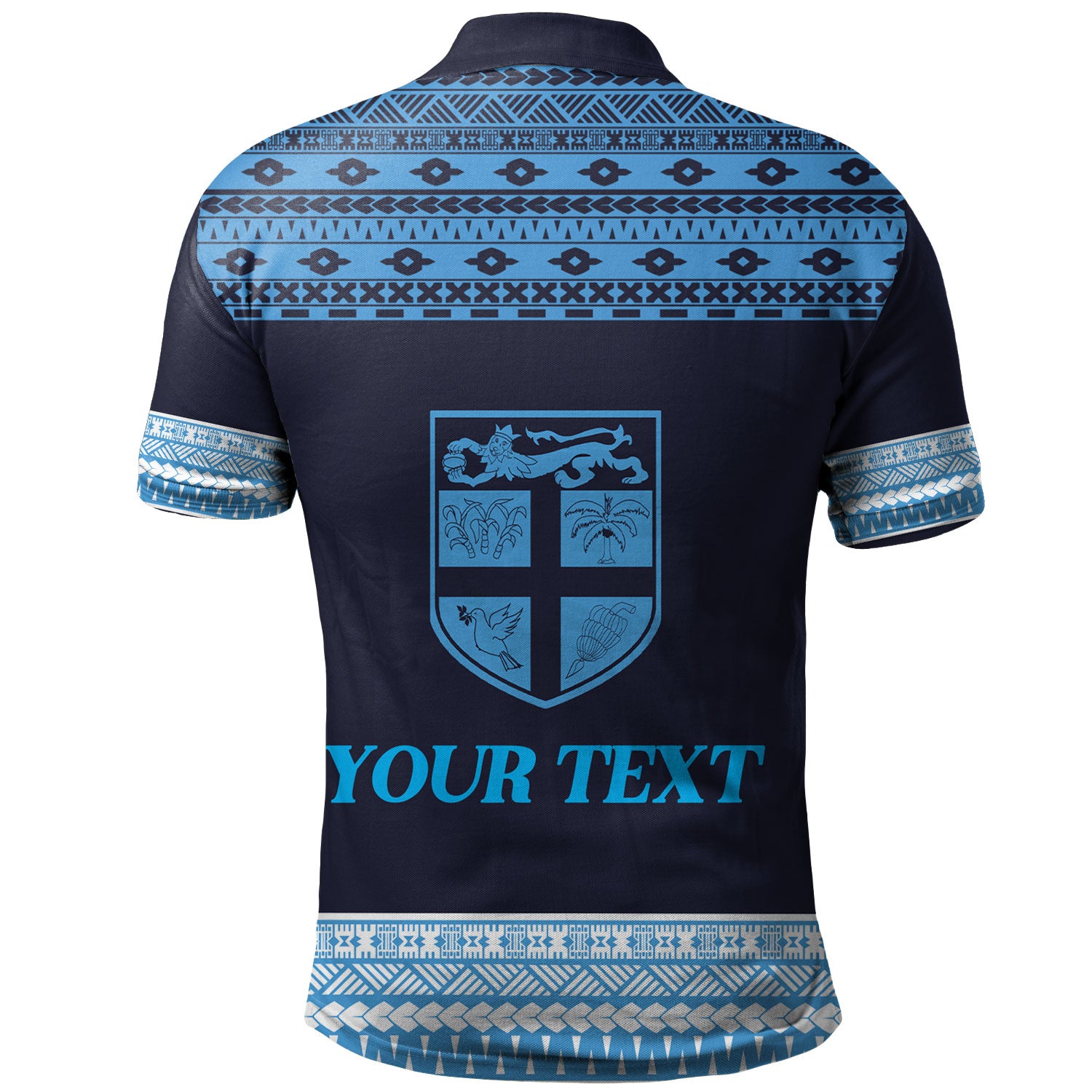 Fiji Polo Shirt Custom Rugby Flying Fijian Makare And Tapa Design ...