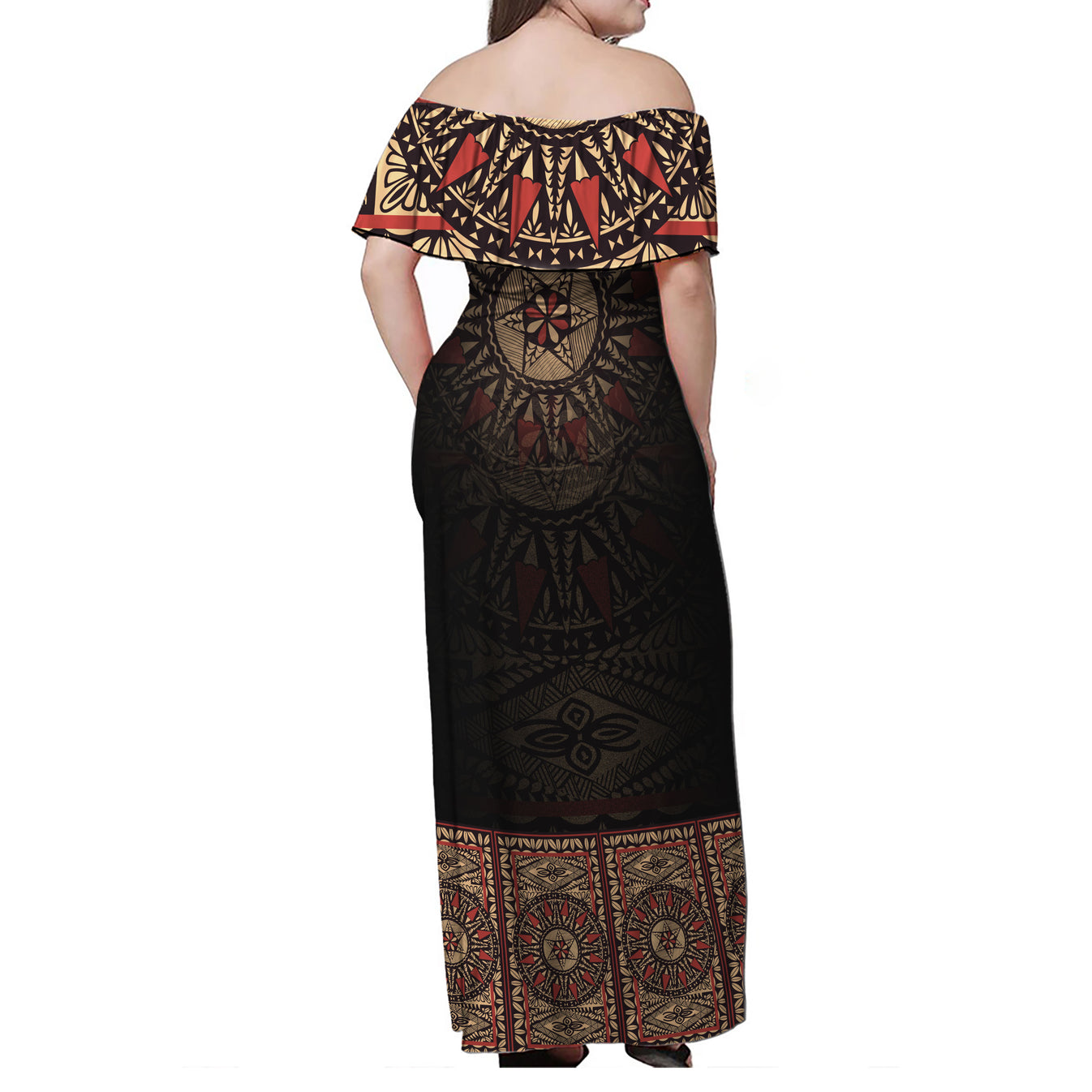 Fiji Combo Dress And Shirt Fijian Masi Tapa Patterns | Polynesian.co