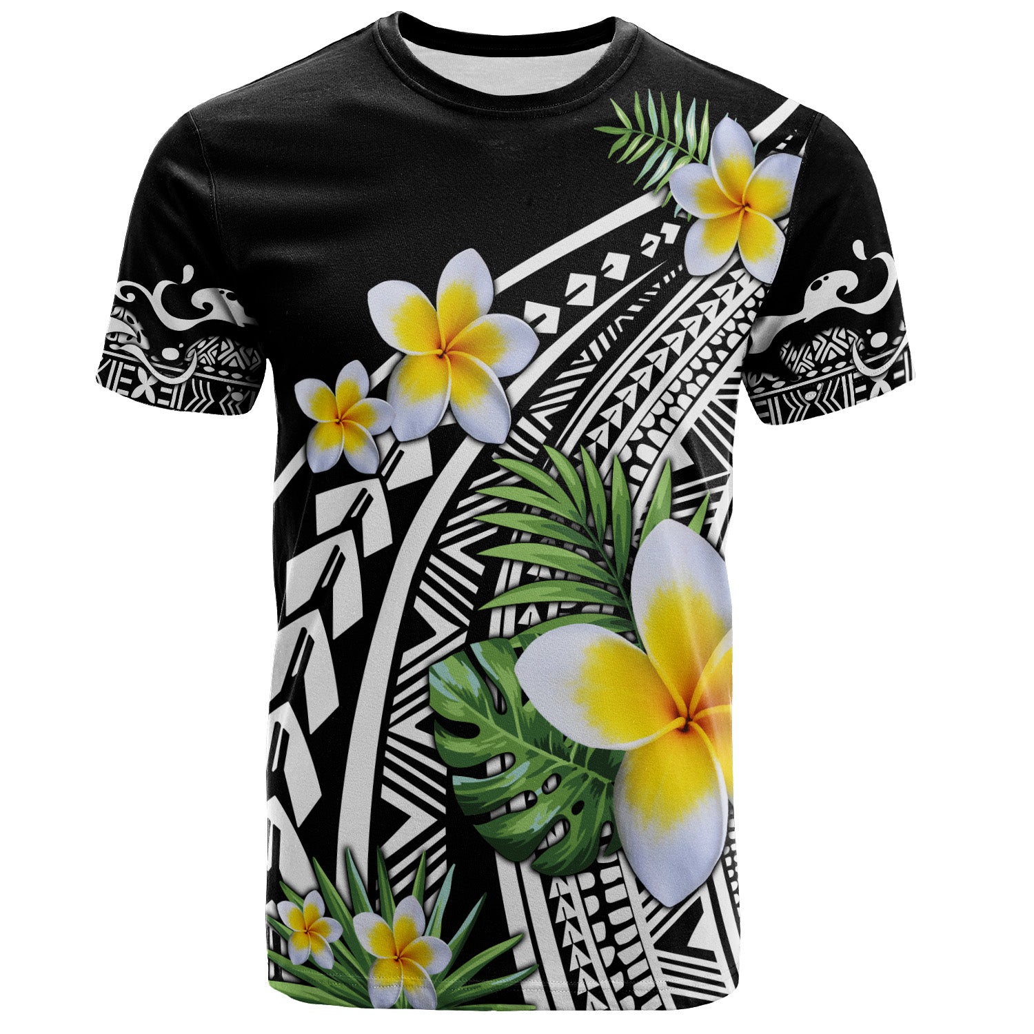 Hawaii T-Shirt Plumeria Polynesian Pattern | Polynesian.co