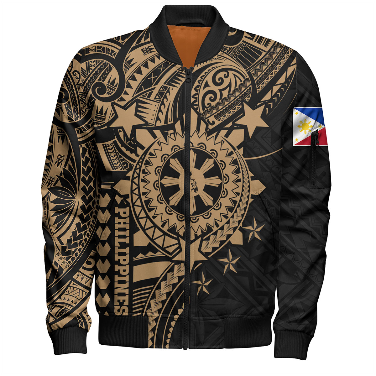 Philippines Filipinos Bomber Jacket - Proud To Be Filipino Tribal Sun ...