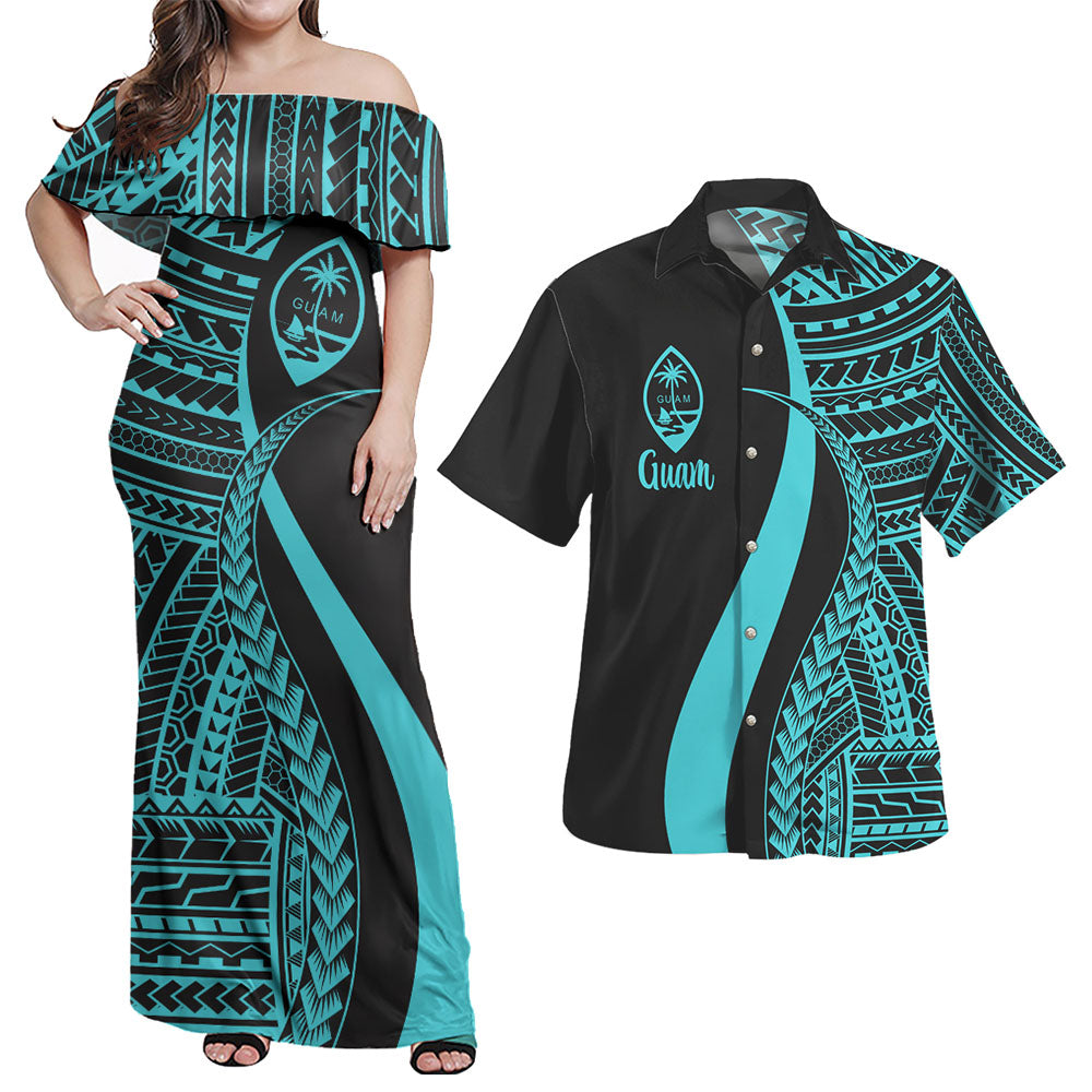 Guam Combo Dress And Shirt - Polynesian Tentacle Tribal Pattern ...