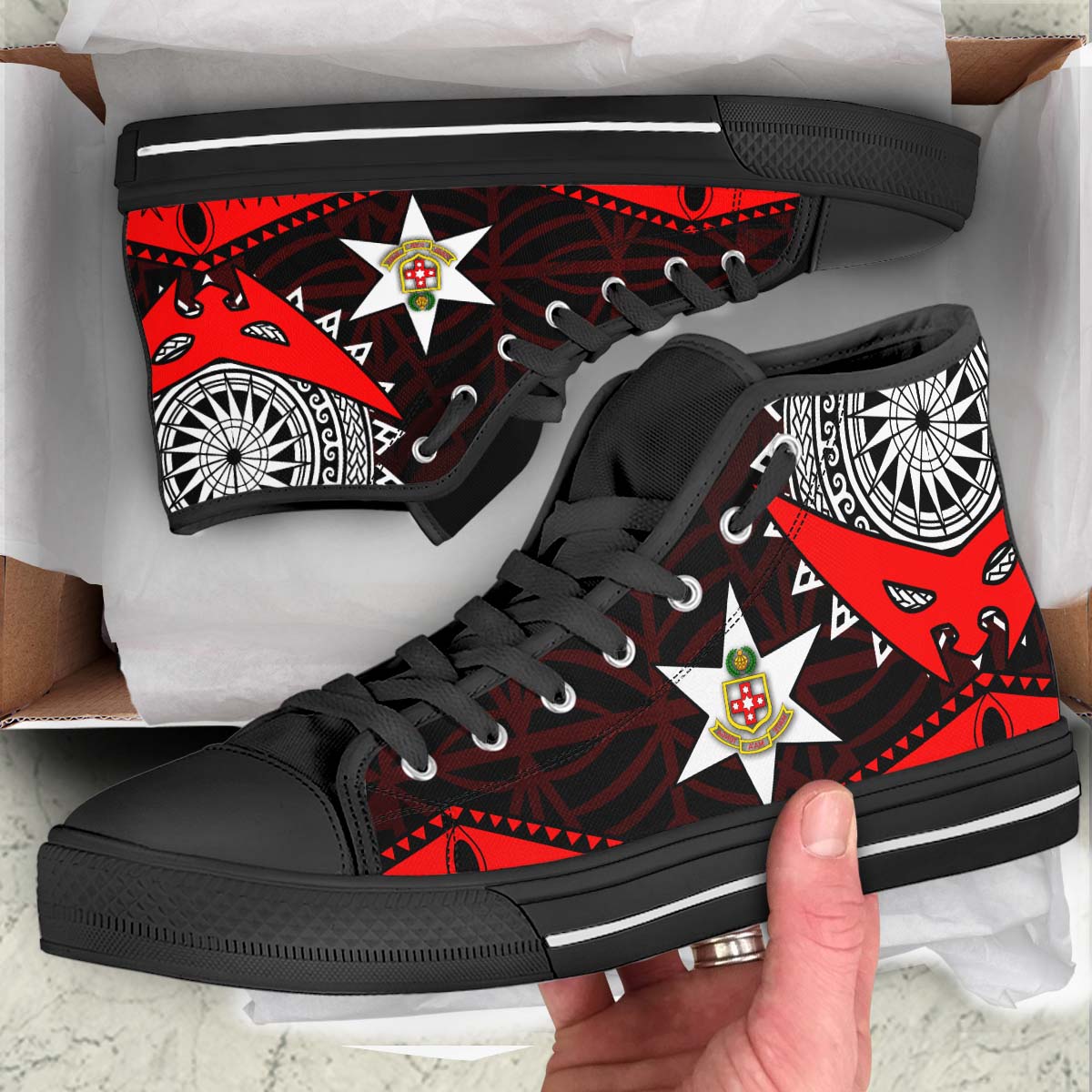 Tonga High Top Shoes - Kolisi Tonga High School with Tonga Patterns ...