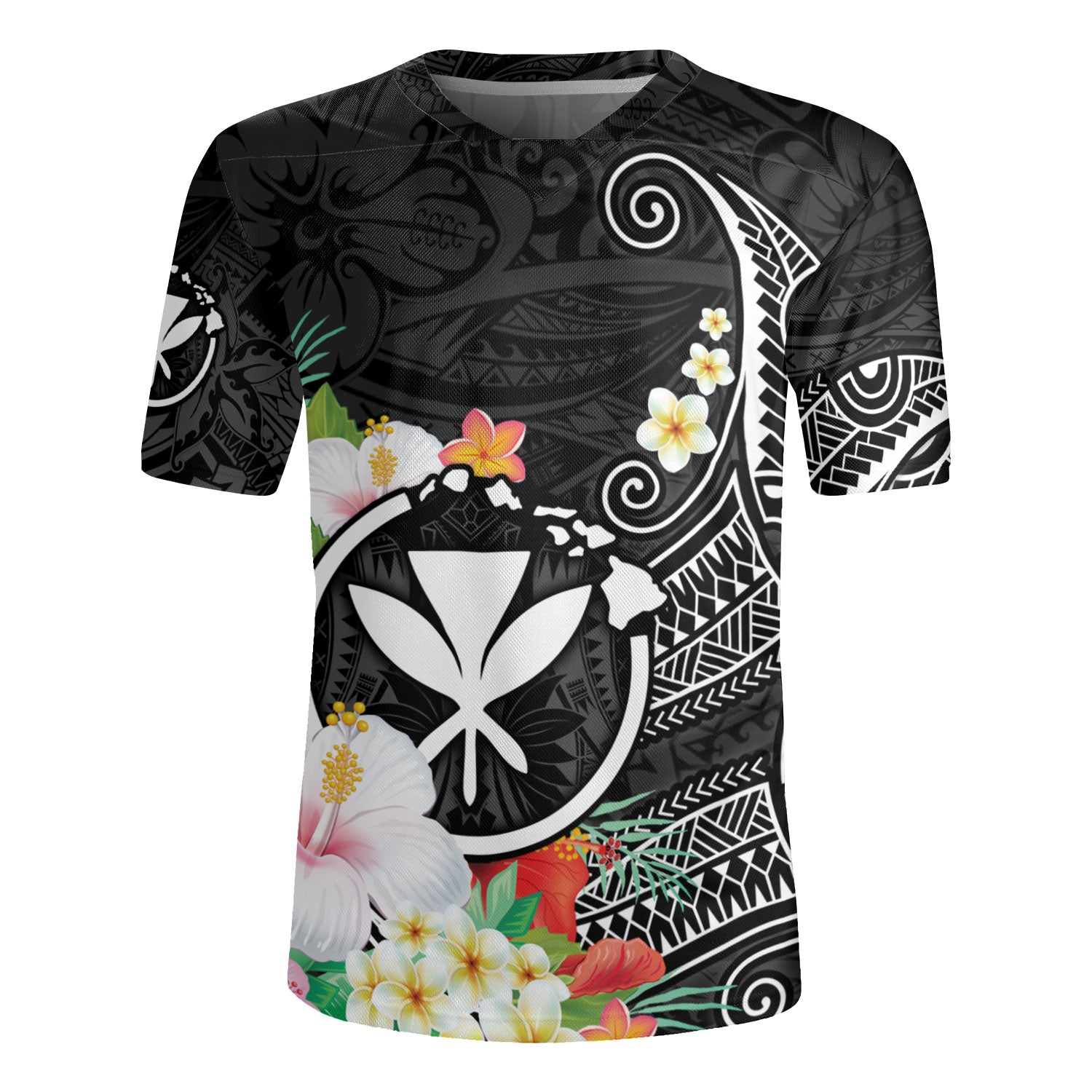 Hawaii Rugby Jersey Custom Polynesian Curve Pattern Design With ...