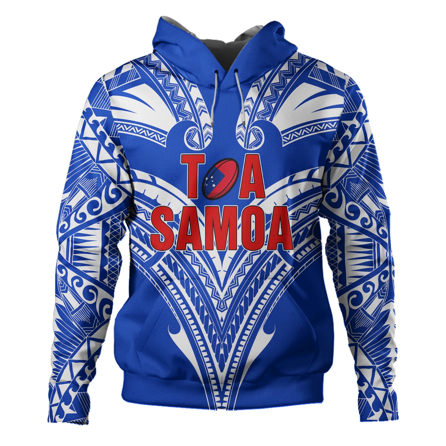 Toa Samoa Hoodie Map Rugby Player Sport Style | Polynesian.co
