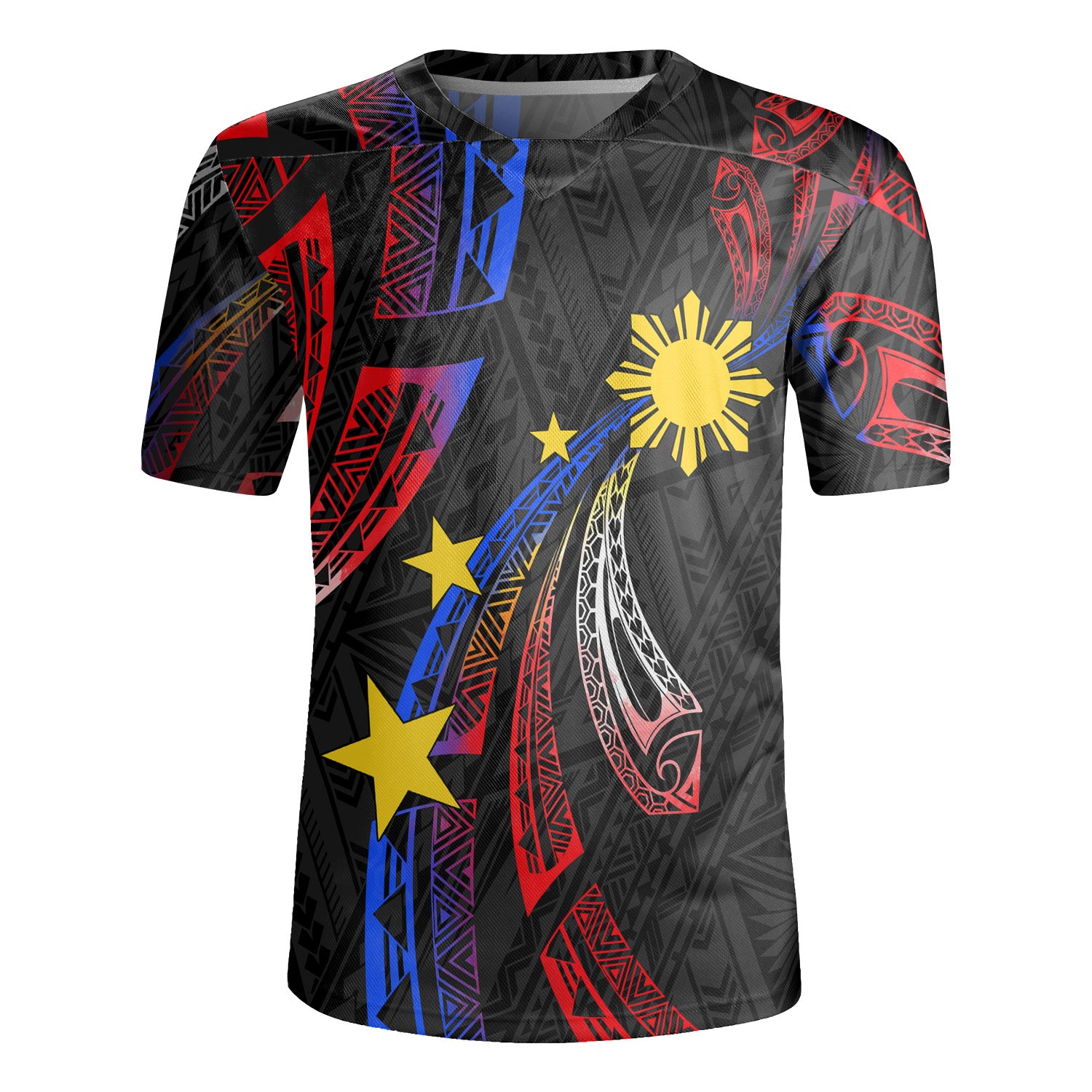 Philippines Filipinos Rugby Jersey Tribal Pattern Filipinos Sun ...