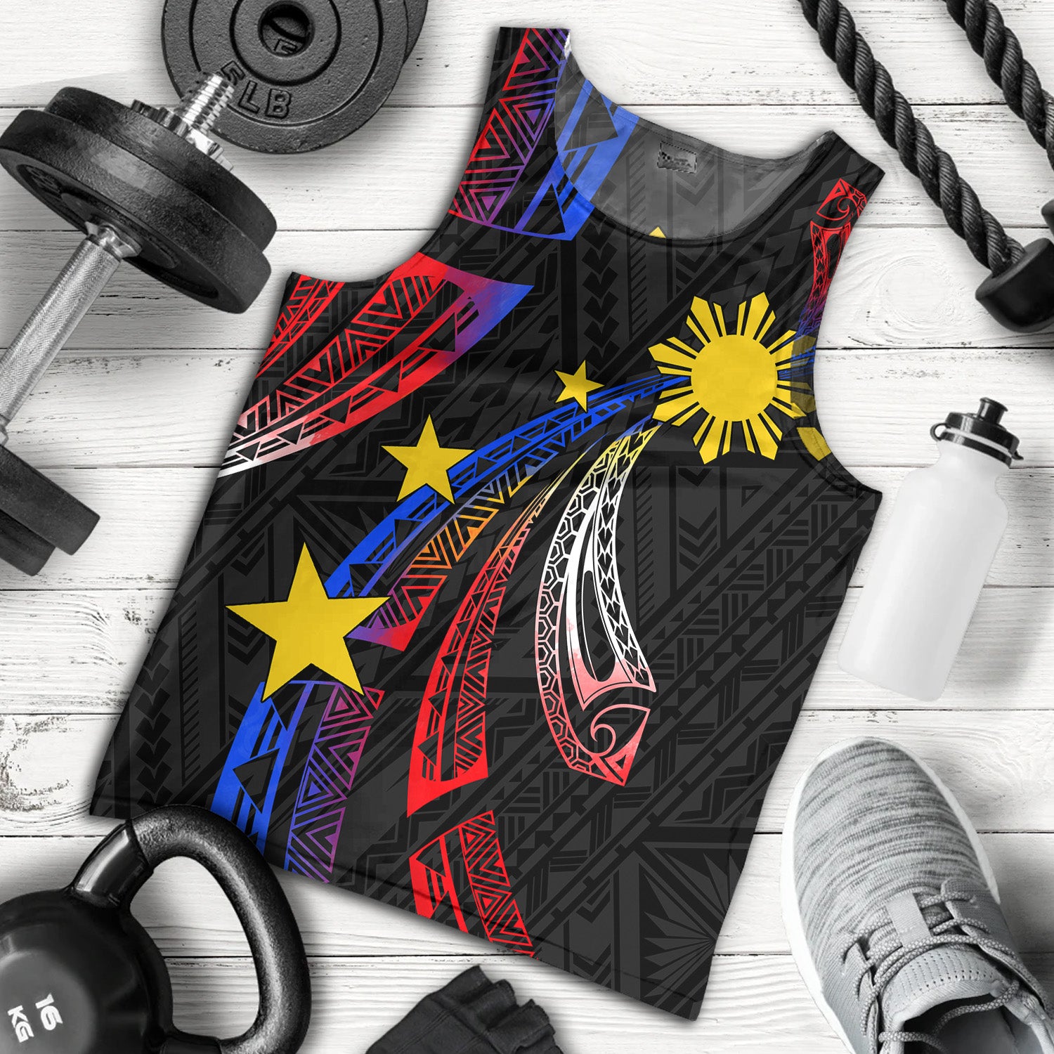 Philippines Filipinos Tank Top Tribal Pattern Filipinos Sun | Polynesian.co
