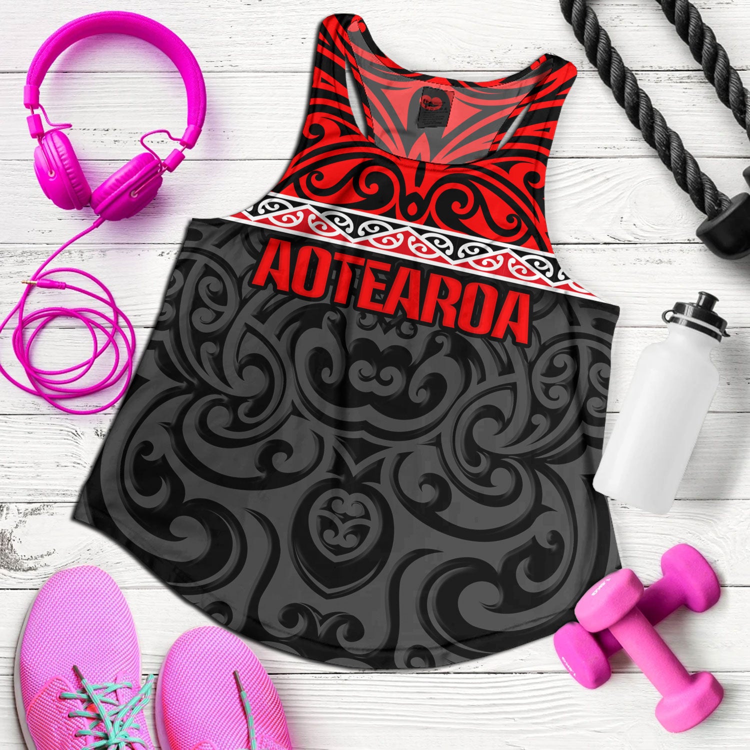 New Zealand Custom Personalised Women Tank Aotearoa Kowhaiwhai Patterns ...