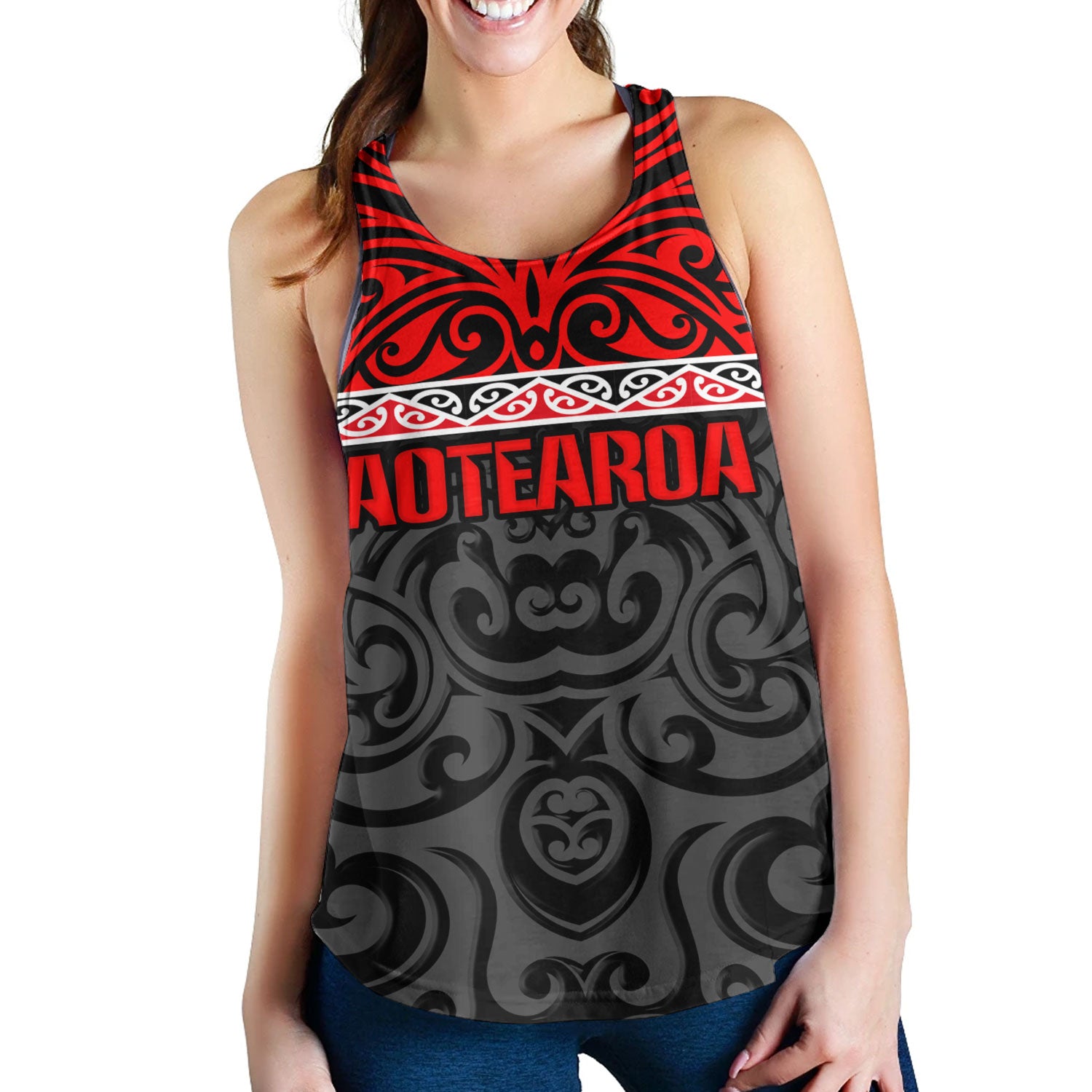 New Zealand Custom Personalised Women Tank Aotearoa Kowhaiwhai Patterns ...