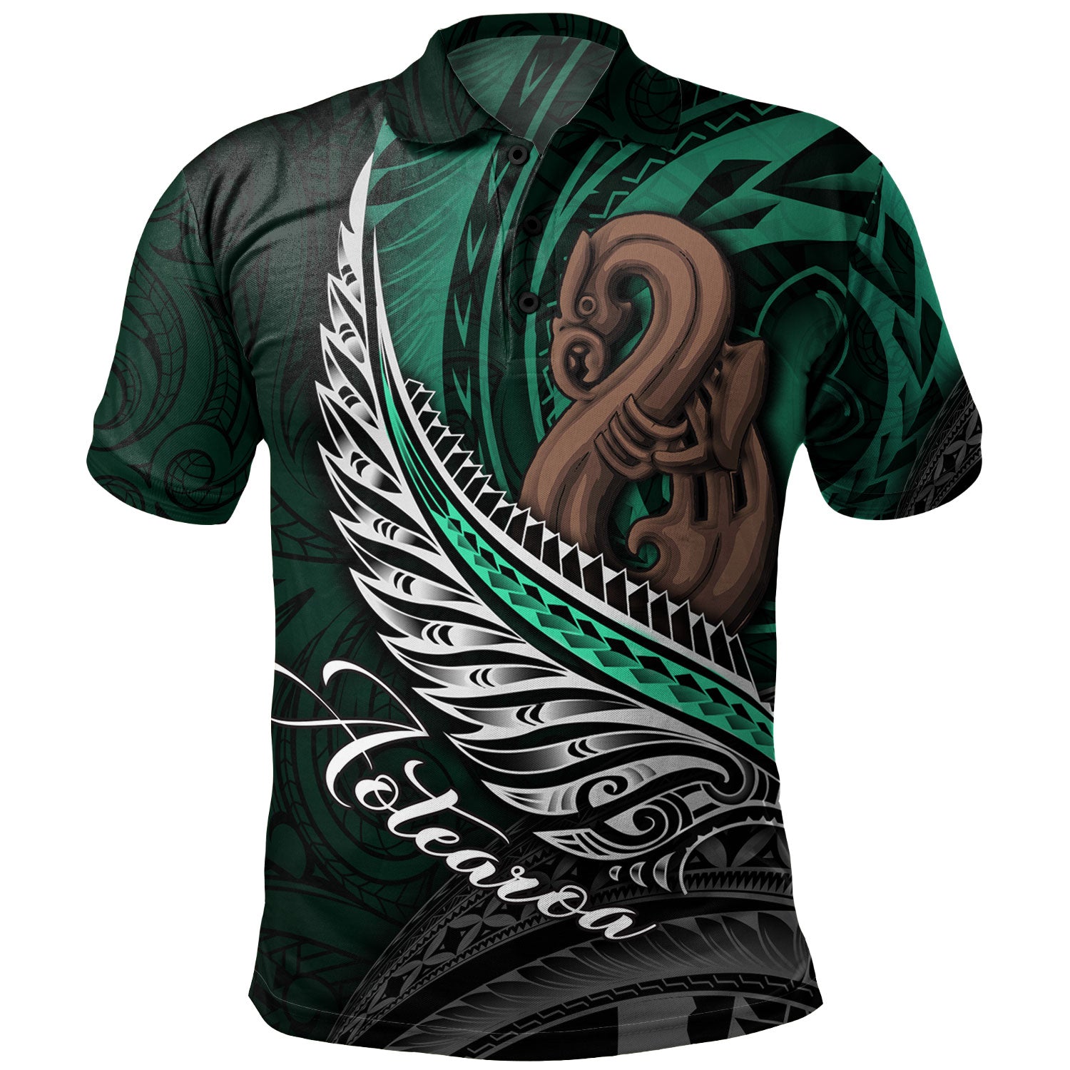 New Zealand Custom Personalised Polo Shirt Aotearoa Manaia Maori ...