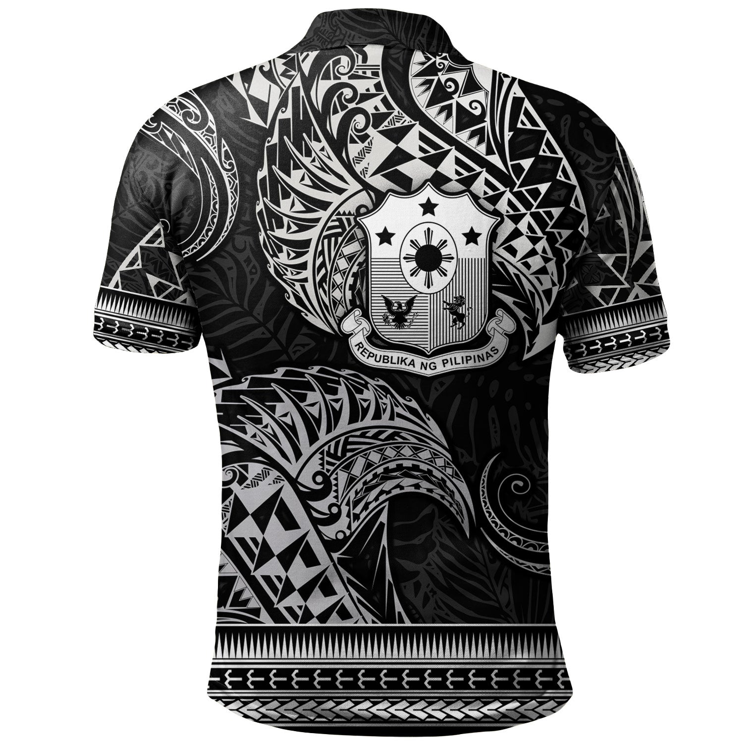 Philippines Filipinos Polo Shirt Filipino Coat Of Arms With Leaves and ...