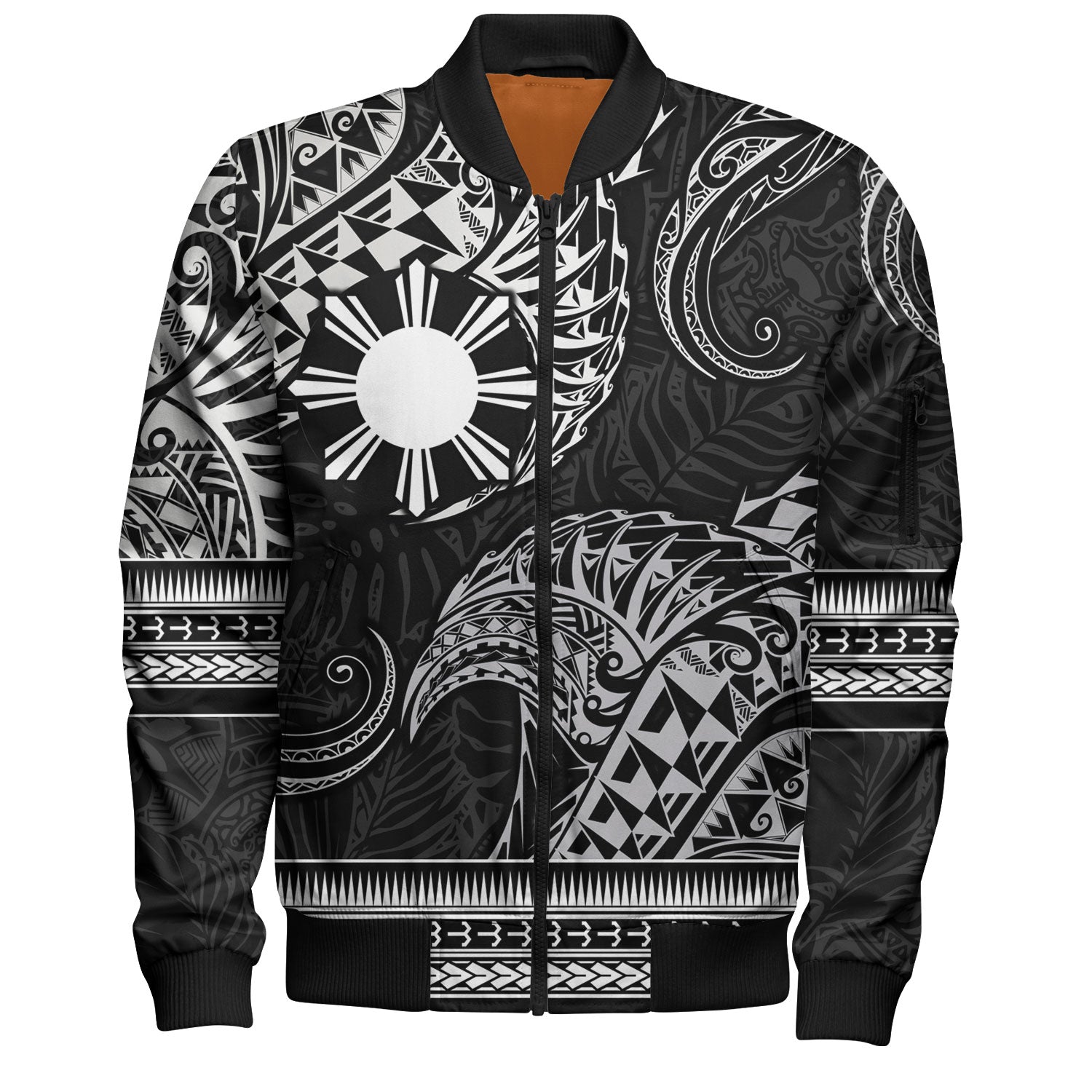 Philippines Filipinos Bomber Jacket Filipino Coat Of Arms With Leaves ...