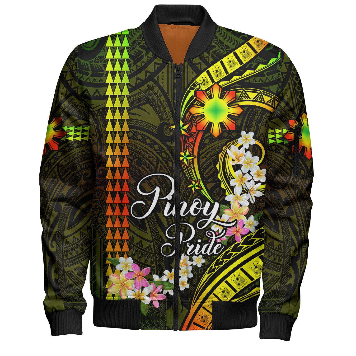 Philippines Filipinos Bomber Jacket Pinoy Pride Tribal Patterns Curve ...