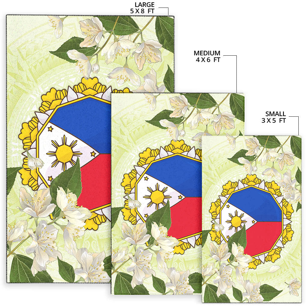 Philippines Filipino Area Rug Filipino Sun And Jasmine Flowers ...