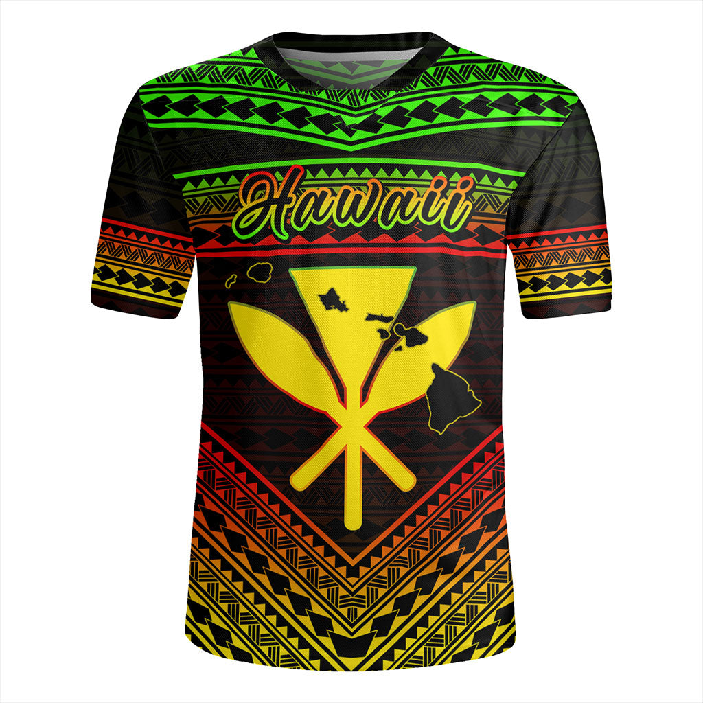 Hawaii Rugby Jersey Polynesian Pattern With Map And Coat Of Arms ...