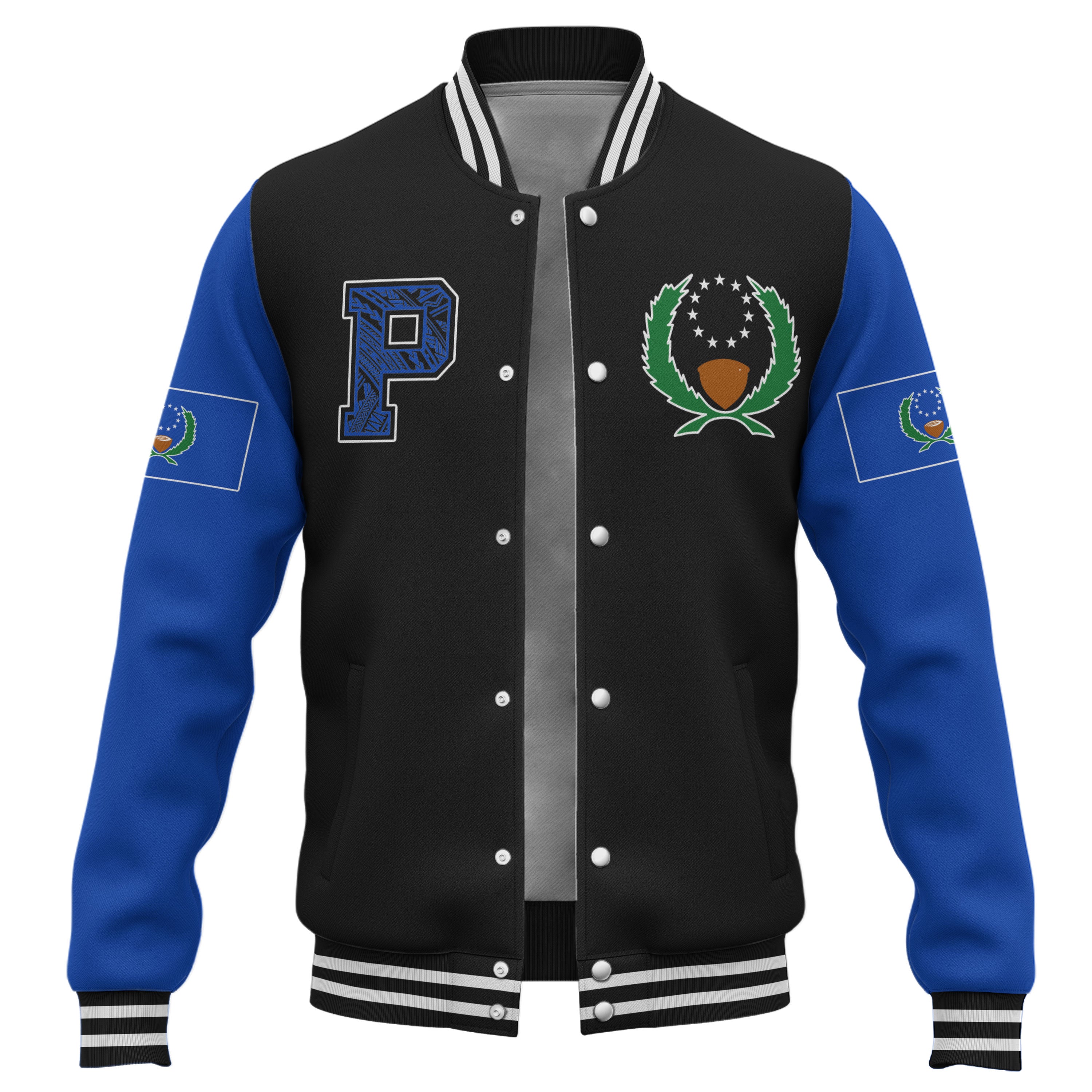 Pohnpei State Baseball Jacket Letters Style | Polynesian.co