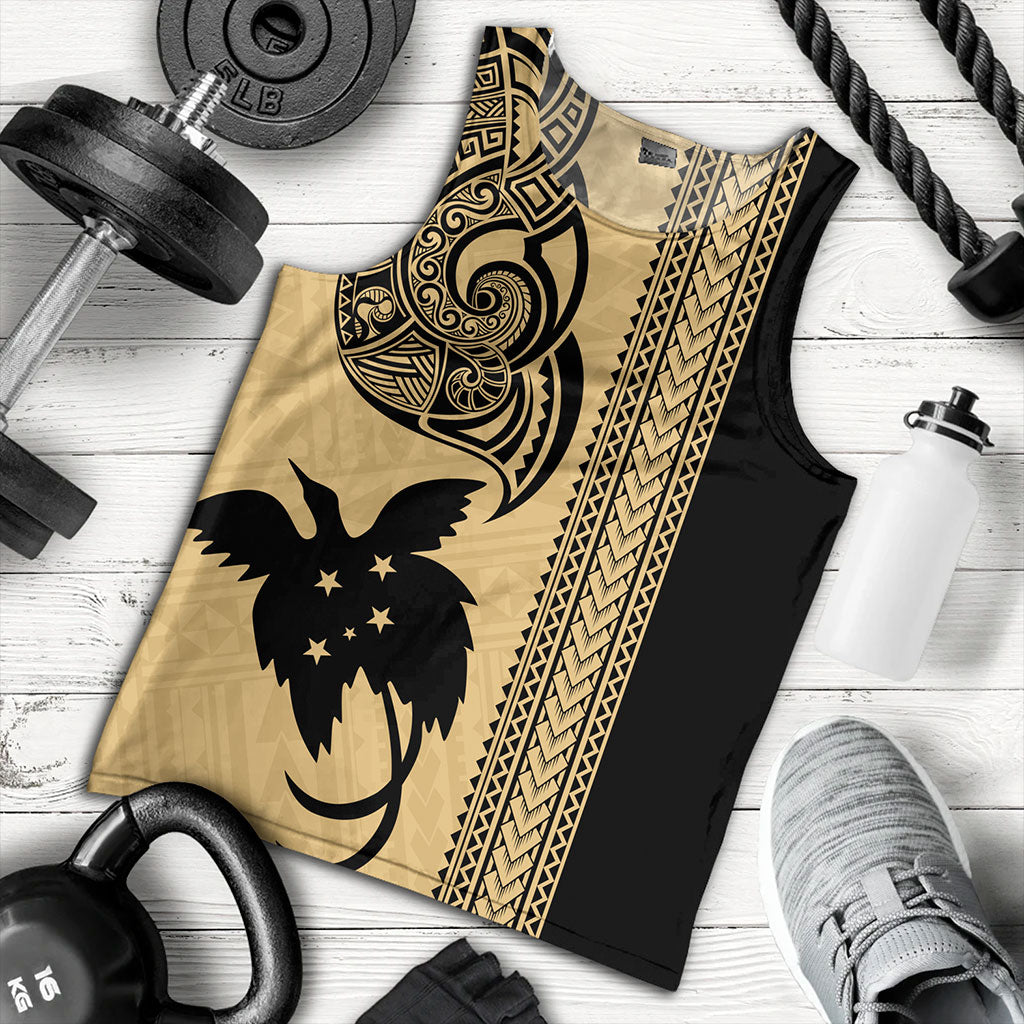 Papua New Guinea Tank Top Tribal Tattoo PNG Gold | Polynesian.co