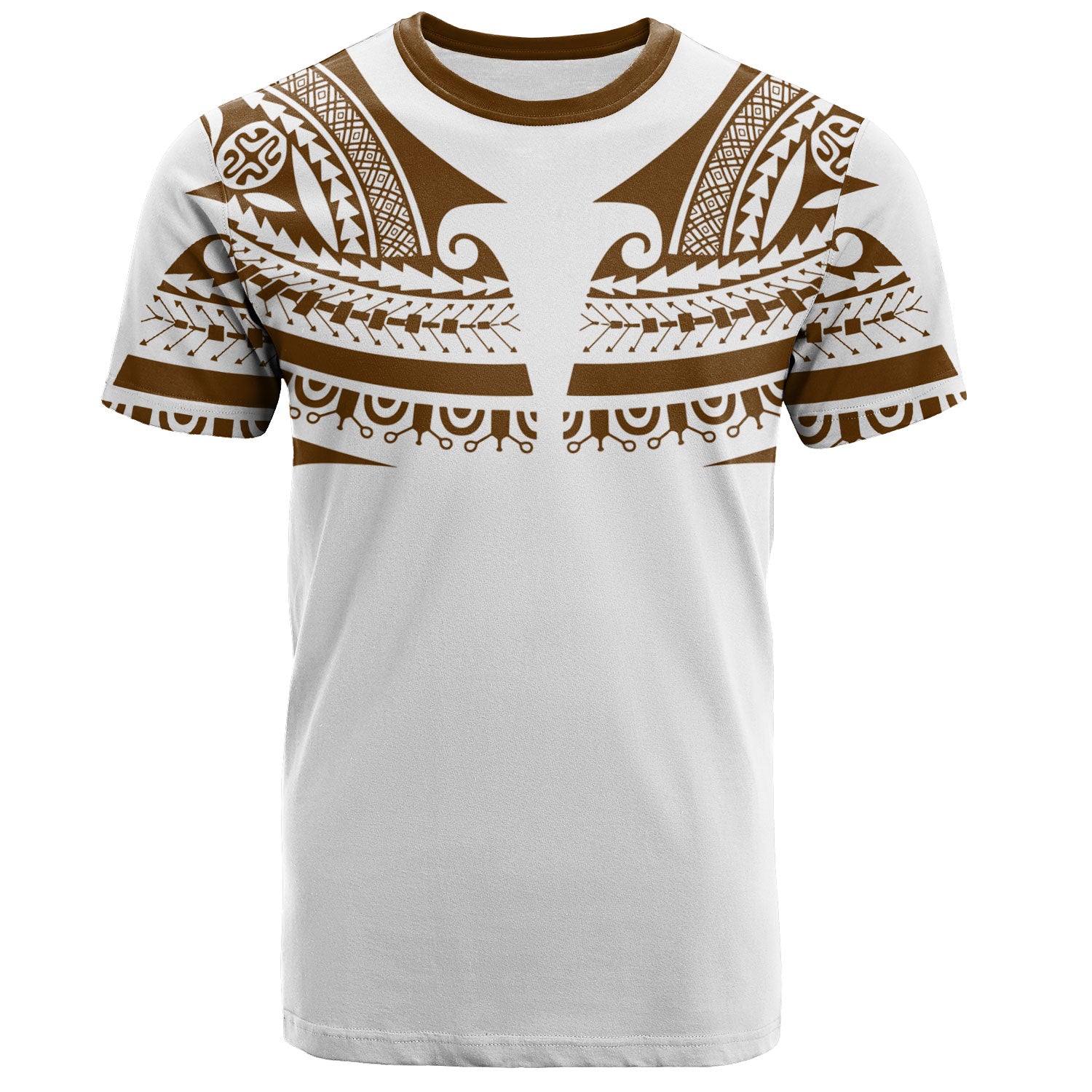 Polynesian T-Shirt Custom Polynesian Tattoo Style (Brown) | Polynesian.co