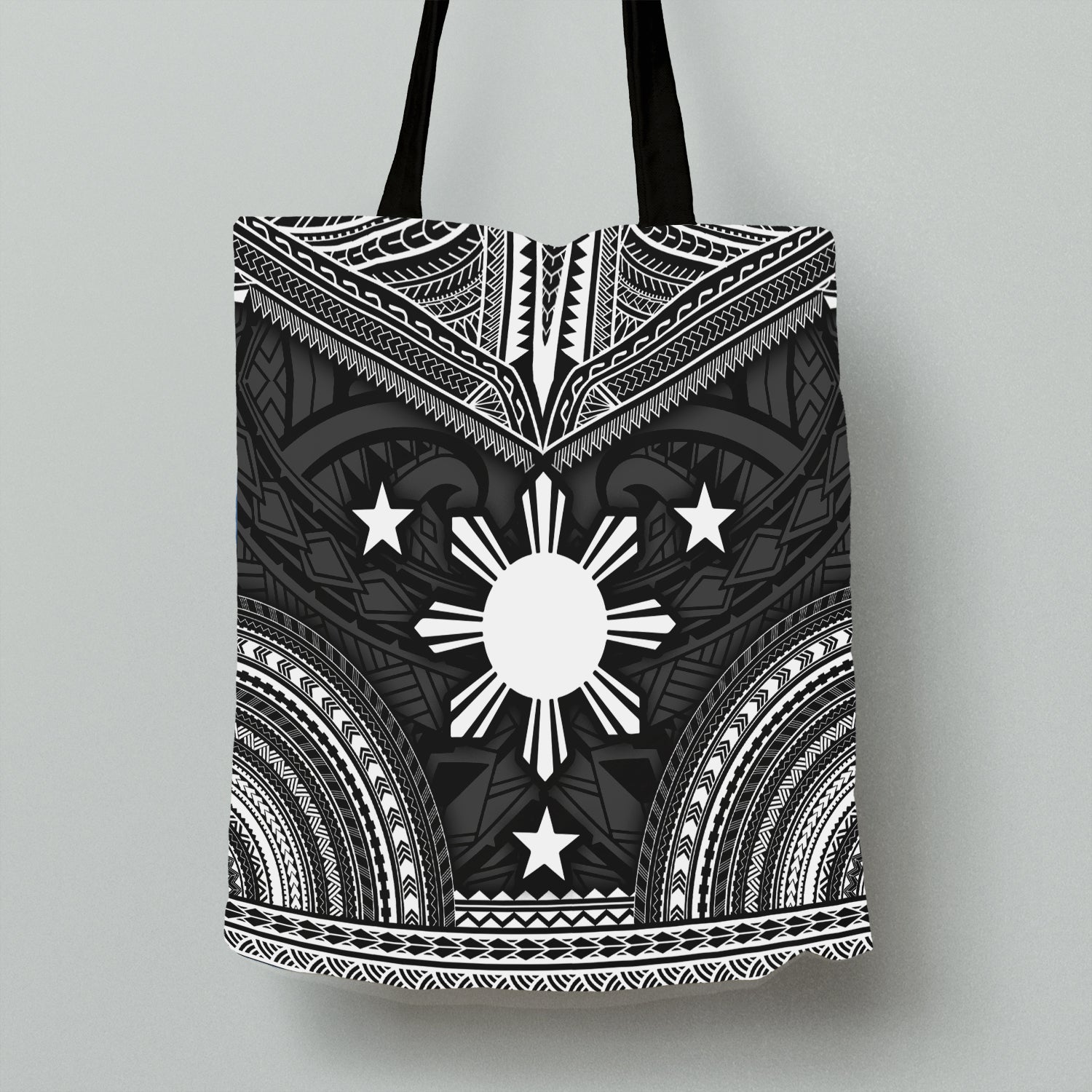 Philippines Filipino Cheif Tattoo Patterns Style Tote Bags | Polynesian.co