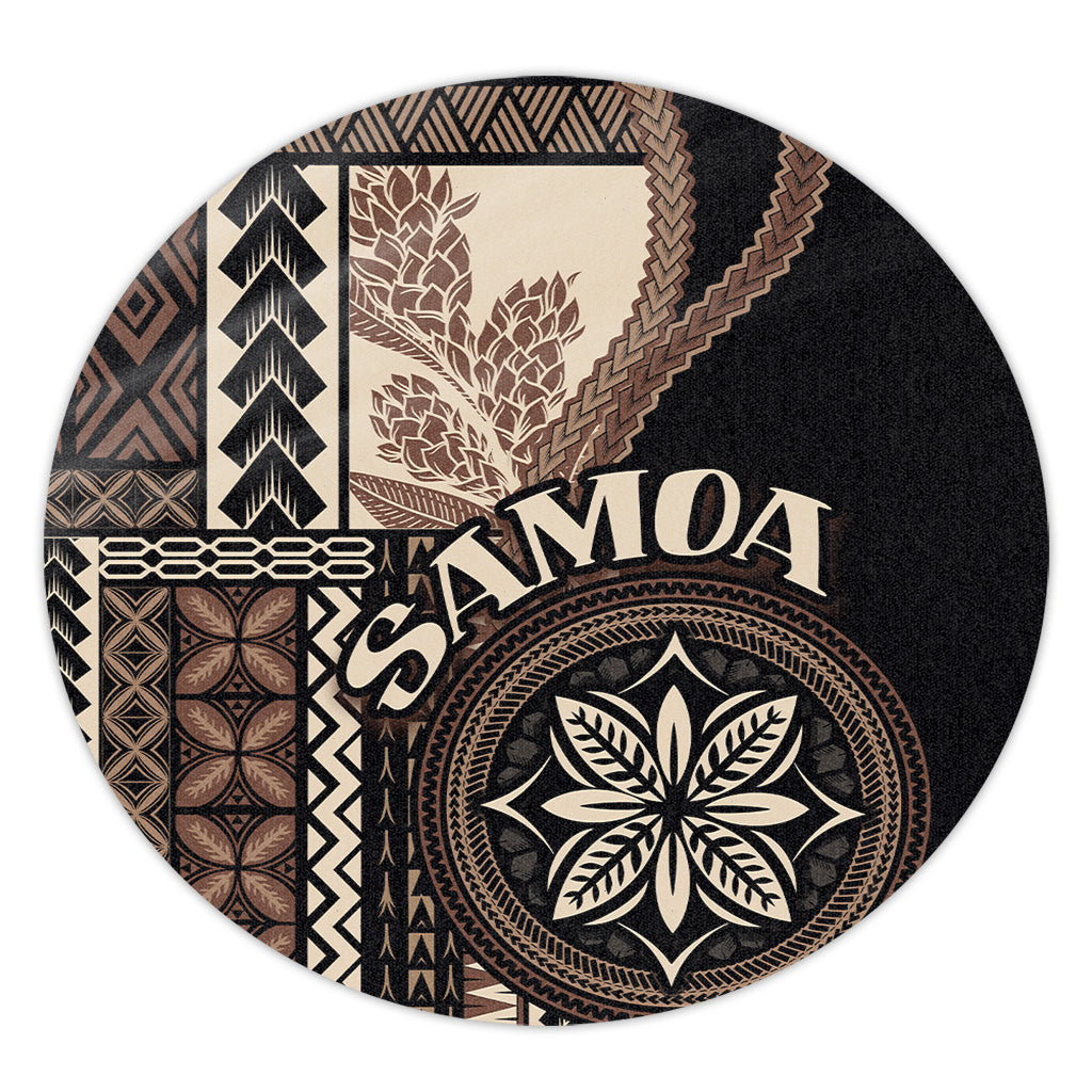Samoa Round Rug Samoan Siapo Motif Classic Style | Polynesian.co