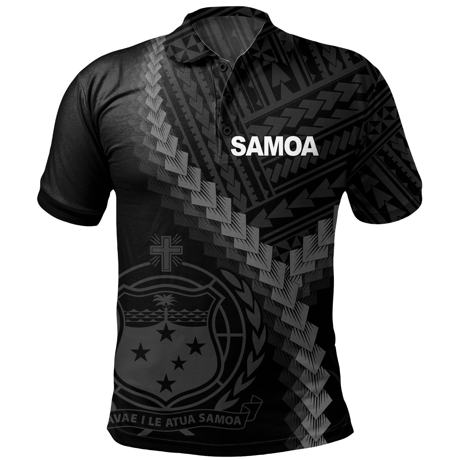 Samoa Polo Shirt Samoa Coat Of Arms With Polynesian Tattoo Style ...