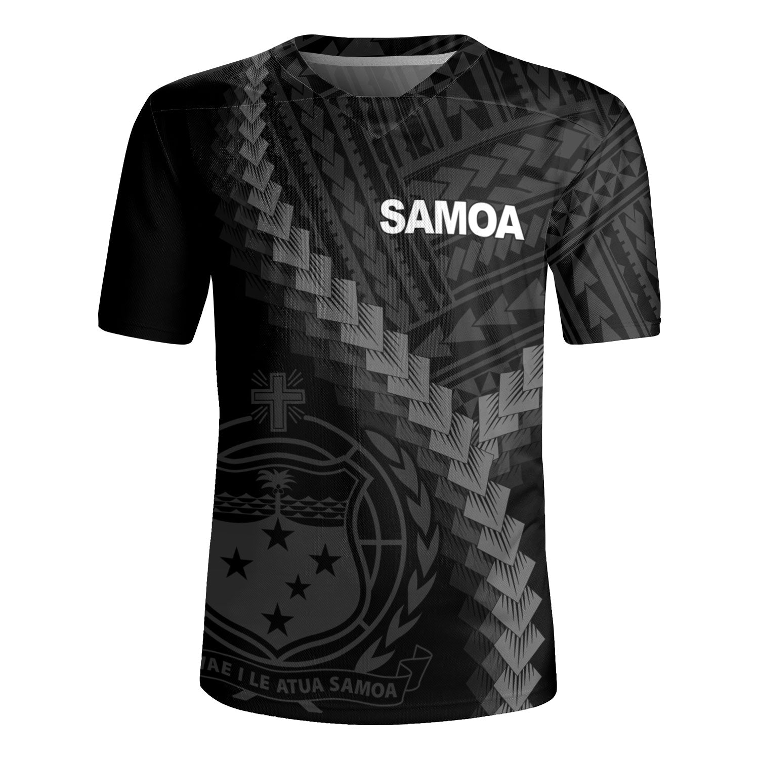 Samoa Rugby Jersey Samoa Coat Of Arms With Polynesian Tattoo Style ...
