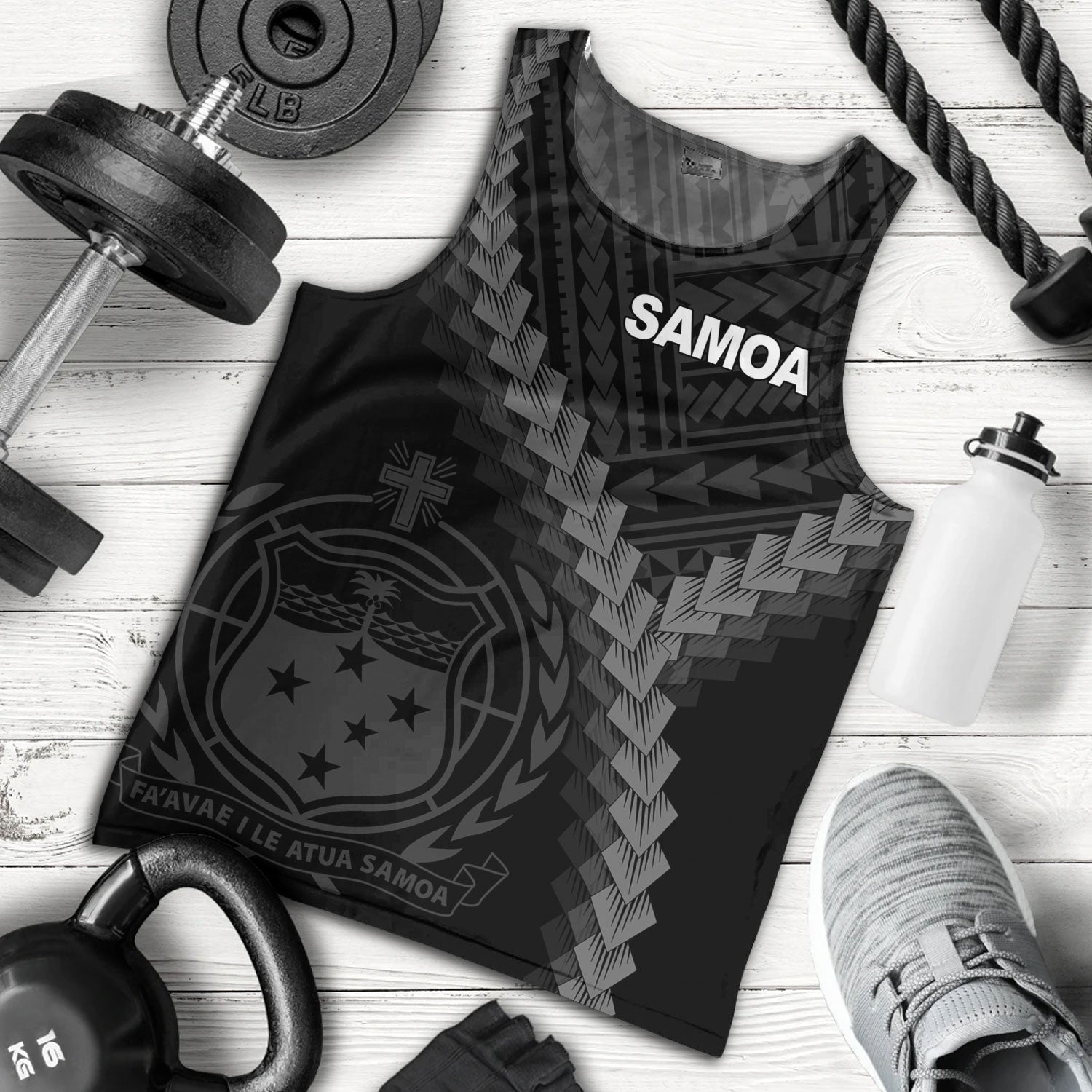 Samoa Tank Top Samoa Coat Of Arms With Polynesian Tattoo Style ...