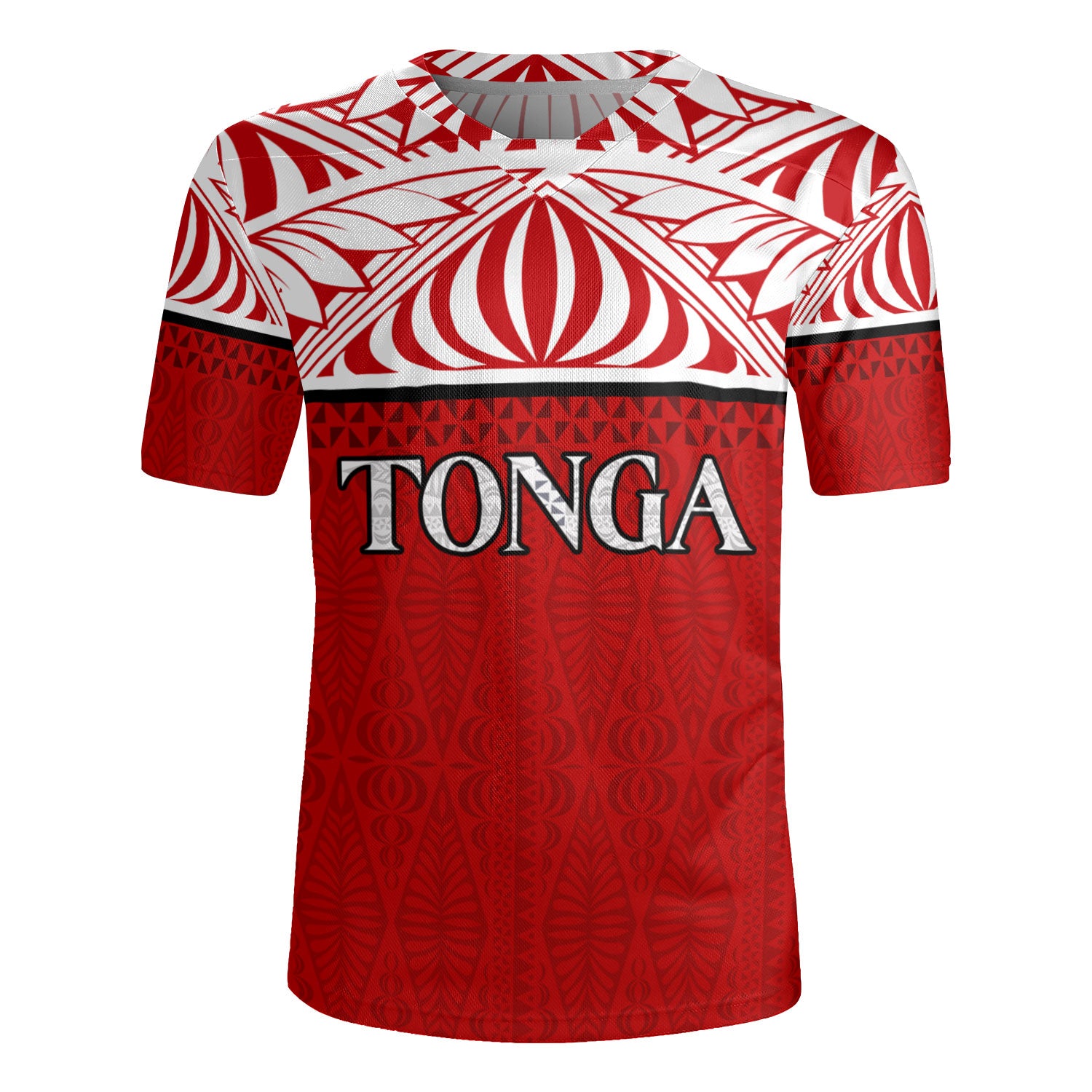 Tonga Custom Personalised Rugby Jersey Coat Of Arms Ngatu Patterns ...