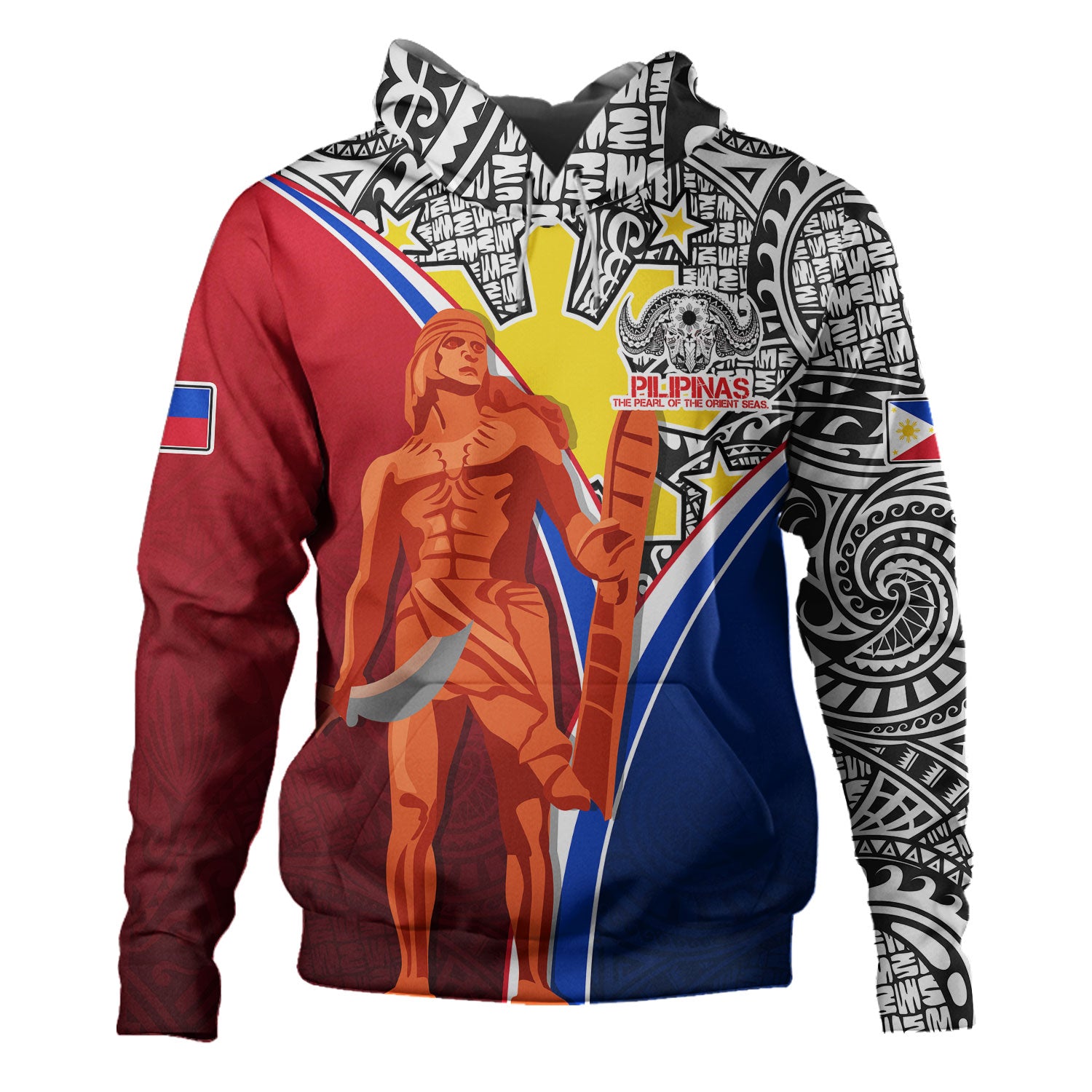 Philippines Filipinos Hoodie Philippines Lapu Lapu With Tribal Kalabaw ...