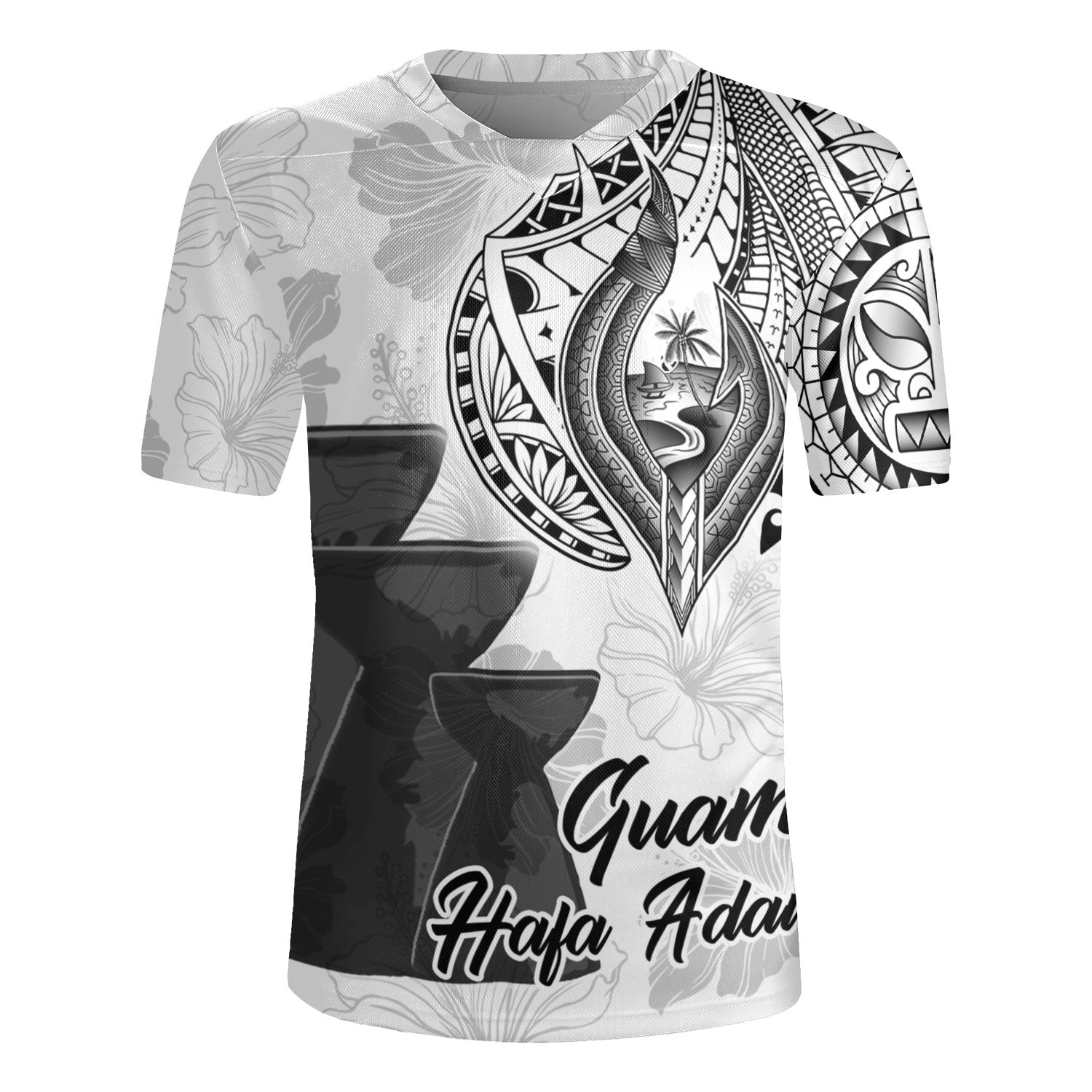 Guam Rugby Jersey Hafa Adai Guam Seal Half Sleeve Tattoo | Polynesian.co