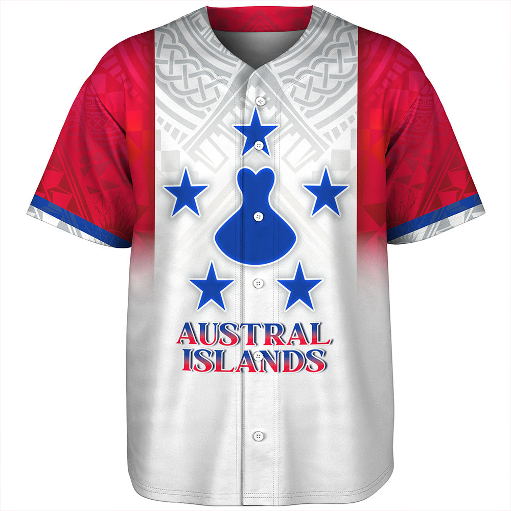 Austral Islands Baseball Shirt Flag Color With Traditional Patterns ...