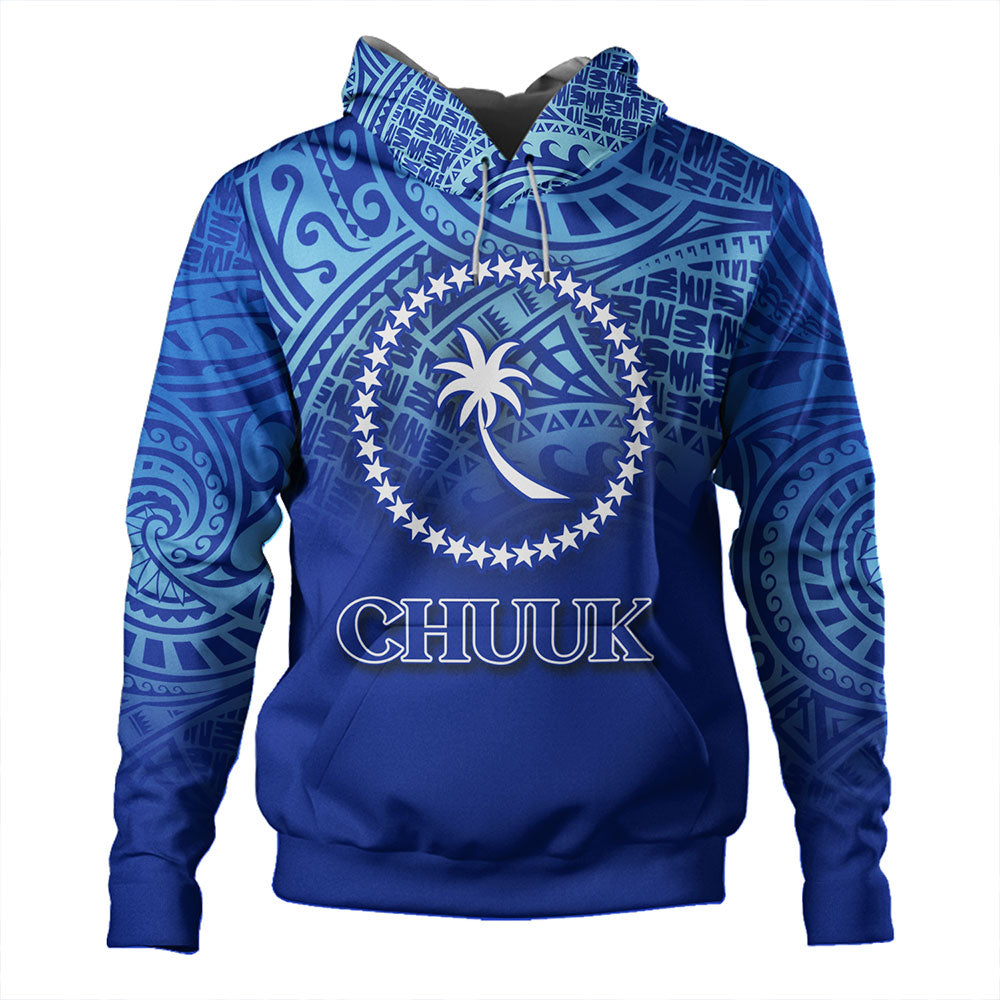Chuuk State Hoodie Flag Color With Traditional Patterns | Polynesian.co