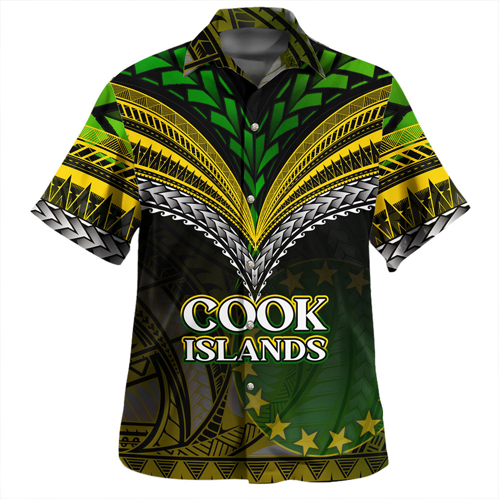 Cook Islands Hawaiian Shirt Flag Color With Traditional Patterns ...
