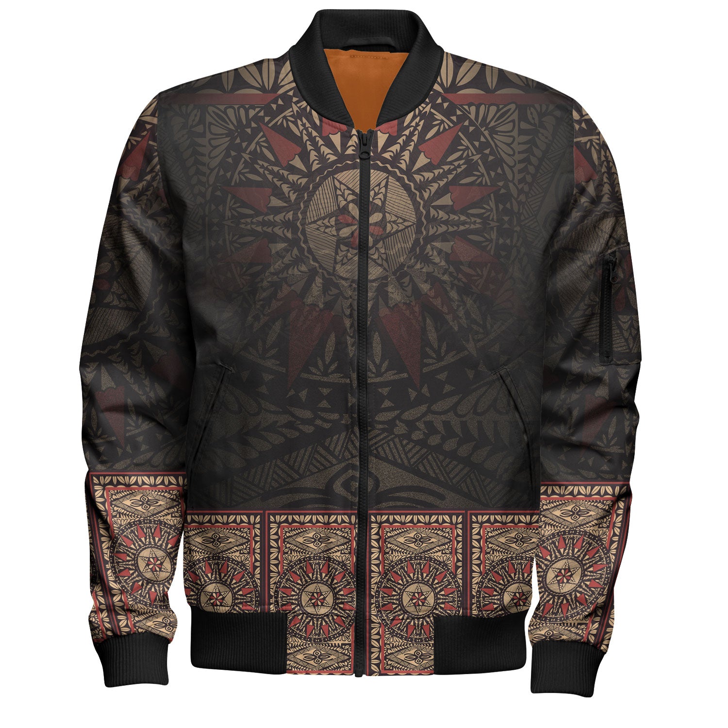 Fiji Bomber Jacket Fijian Masi Tapa Patterns | Polynesian.co