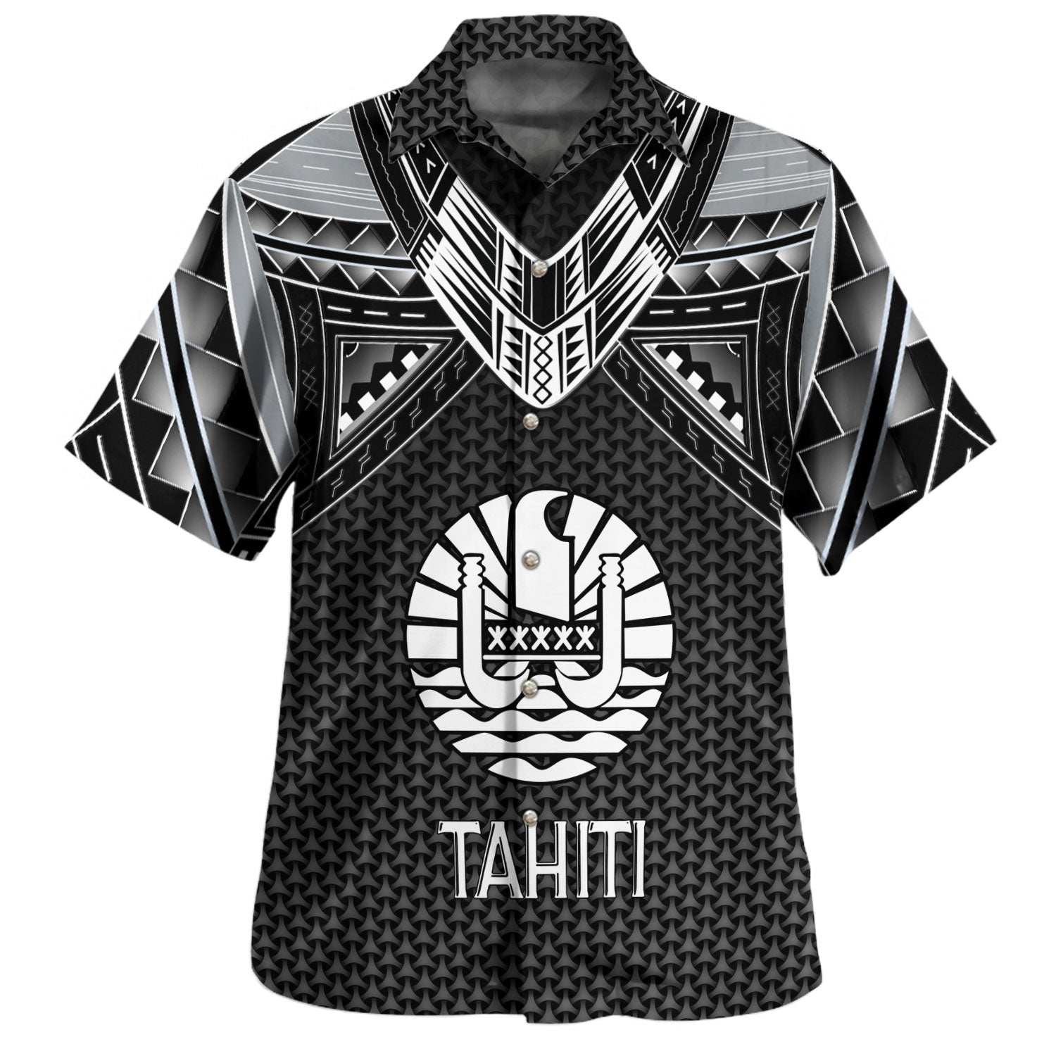 Tahiti Custom Personalised Hawaiian Shirt Polynesian Tribal Tattoo ...