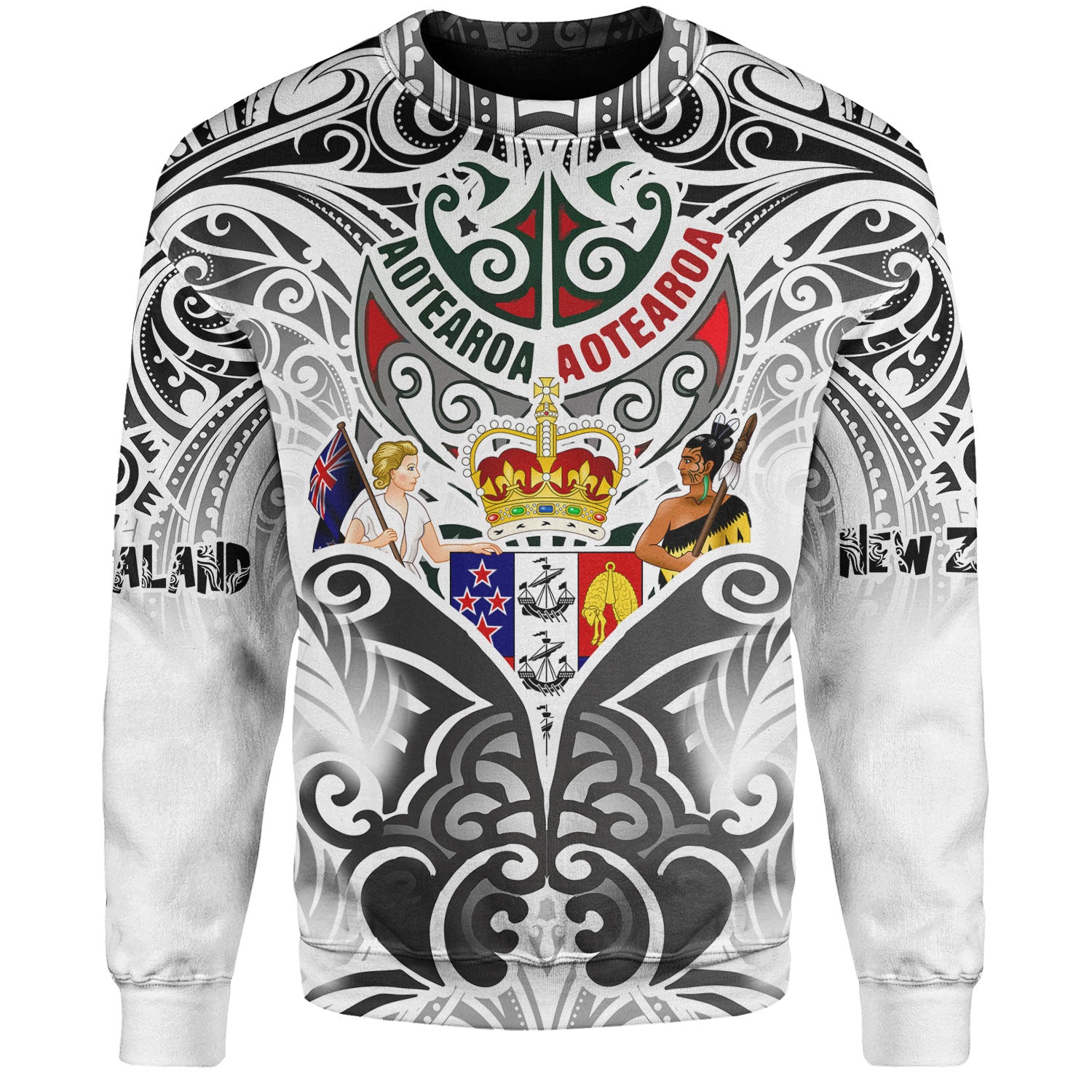 New Zealand Aotearoa Sweatshirt Maori Traditional Hongi - The Breath Of ...