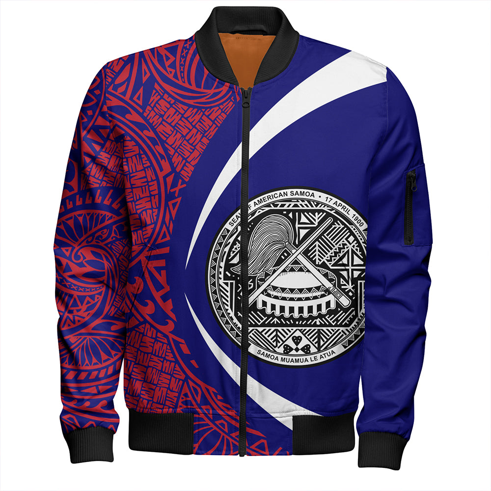 Samoa Bomber Jacket American Samoa Coat Of Arm Lauhala Circle ...
