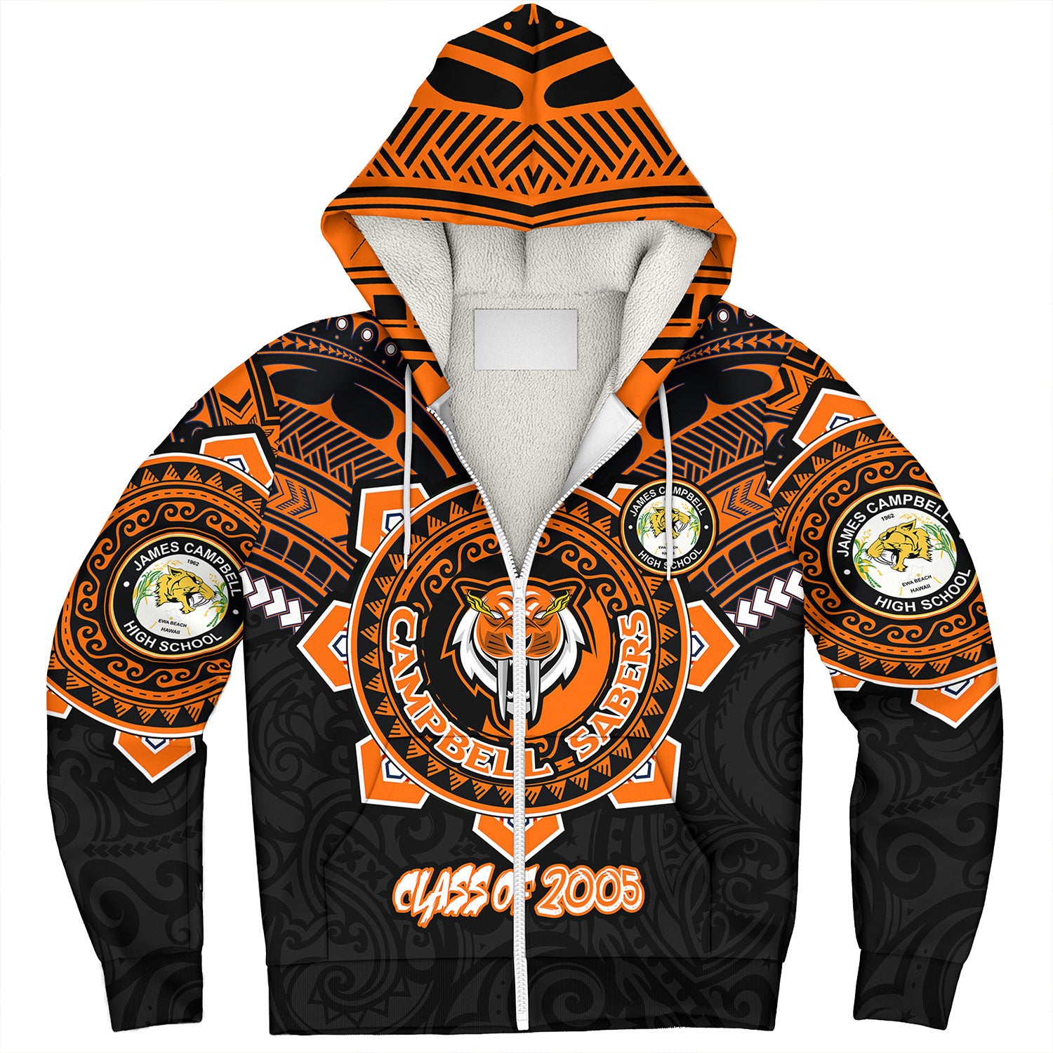 Hawaii Sherpa Hoodie Custom James Campbell High School SaberNation ...
