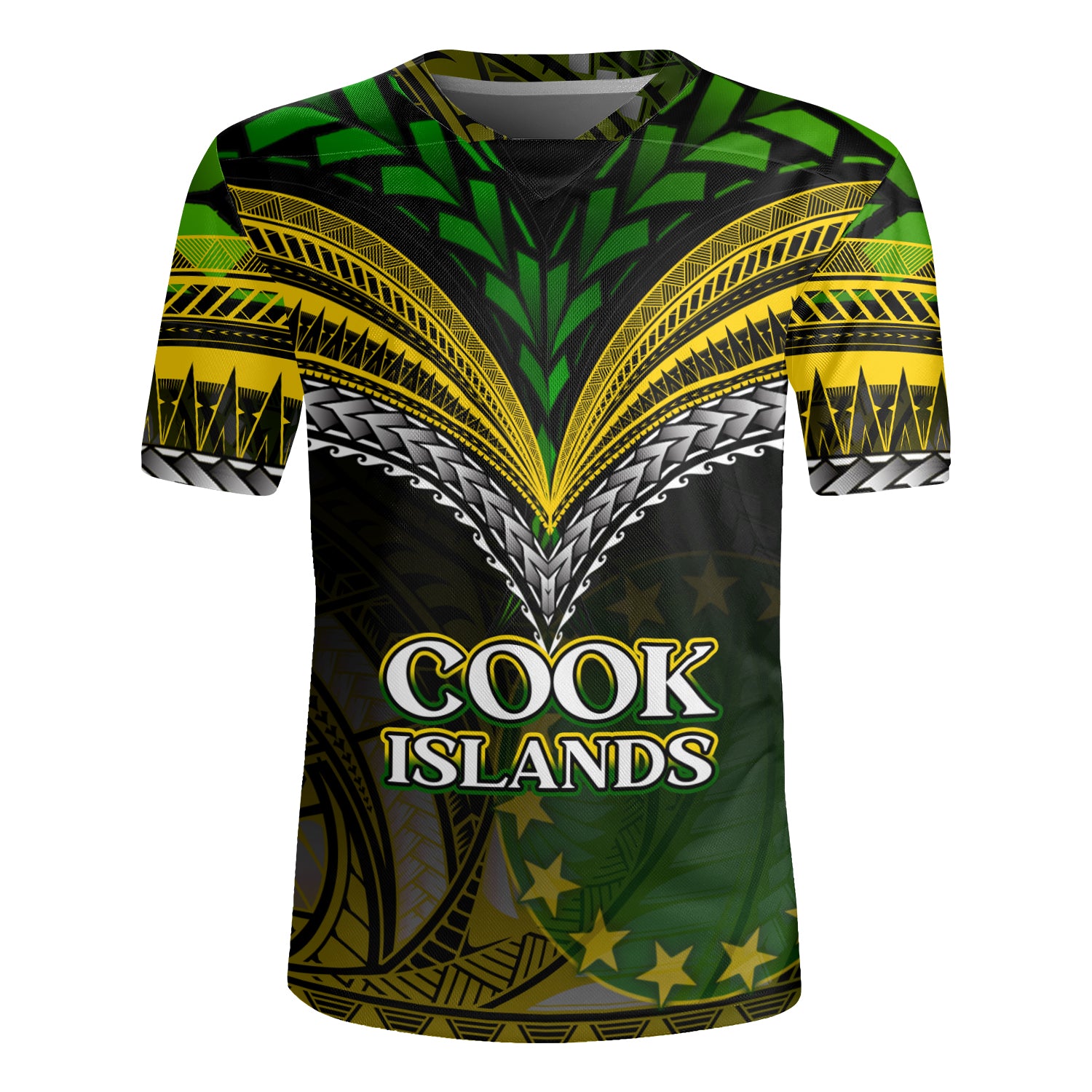 Cook Islands Flag Color With Traditional Patterns Men's All Over ...