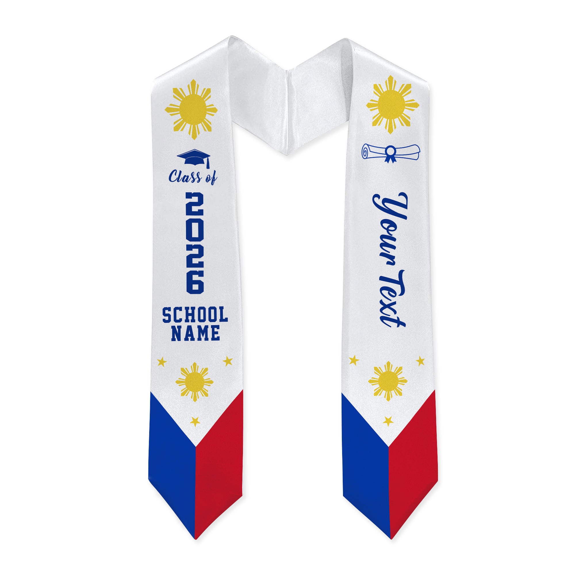 Philippines Filipinos Graduation Stole Custom Sun Star Flag Style ...
